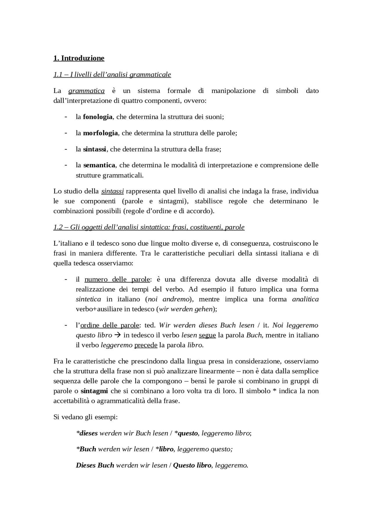 Riassunto Primo Capitolo Tomaselli Docsity