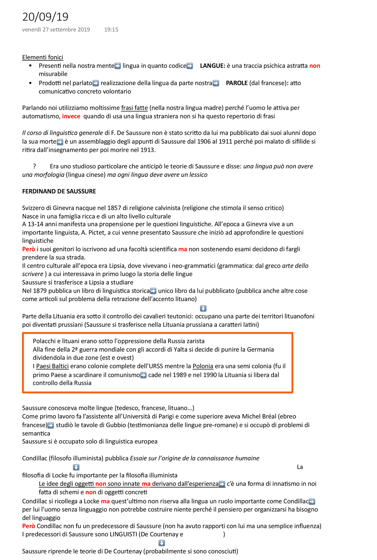 Appunti Linguistica Generale Docsity