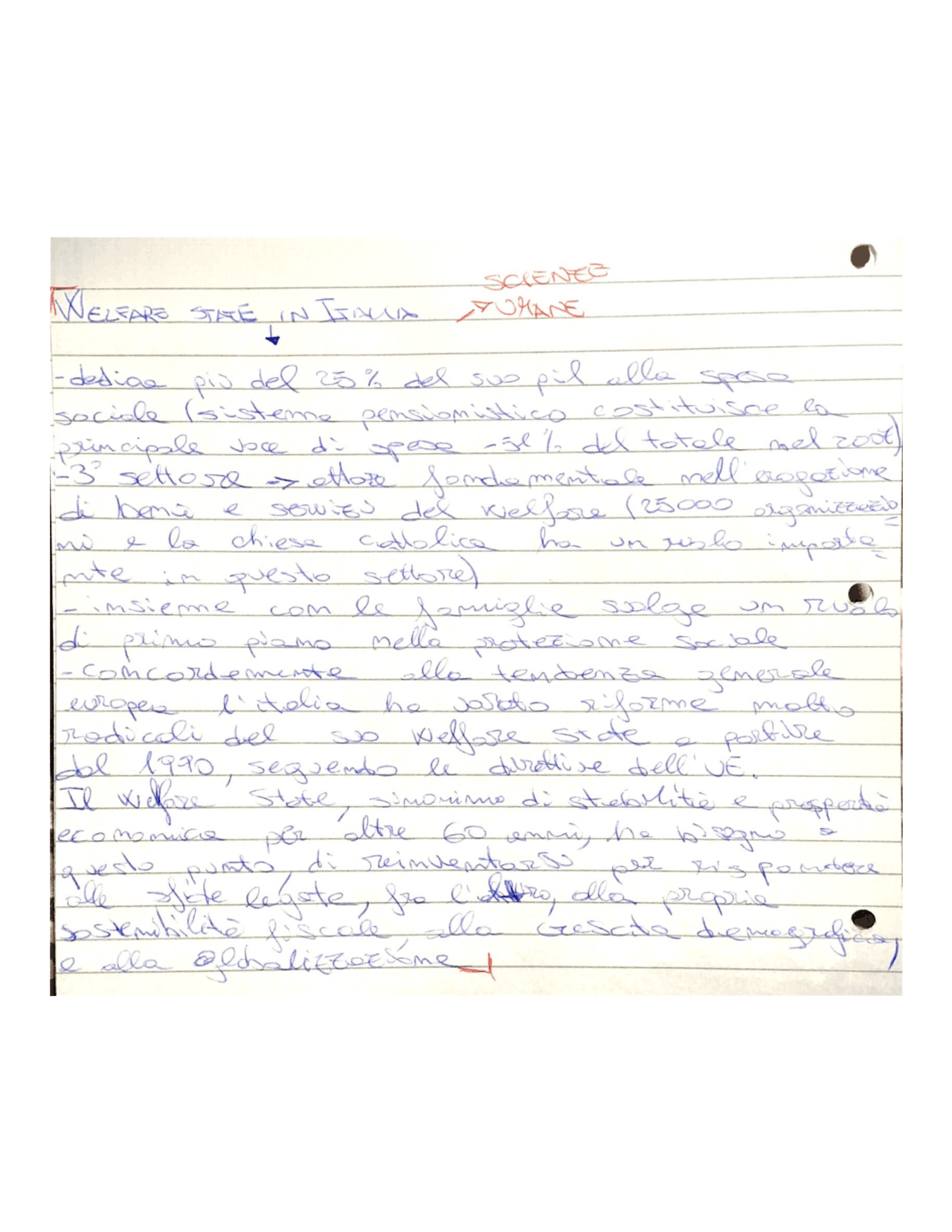 Welfare State Scienze Umane Docsity