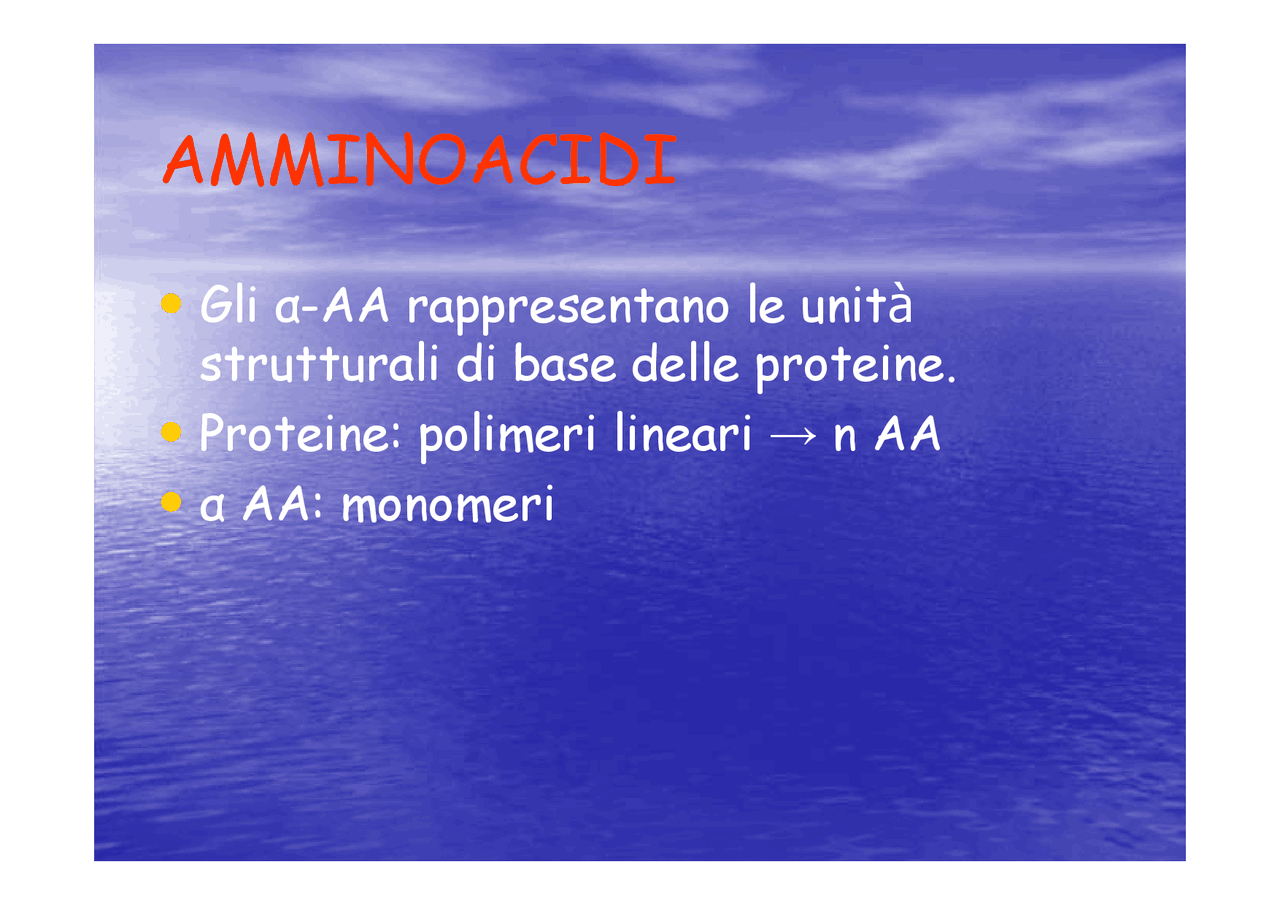 Corso Amminoacidi Biochimica Dispense Di Biochimica Docsity
