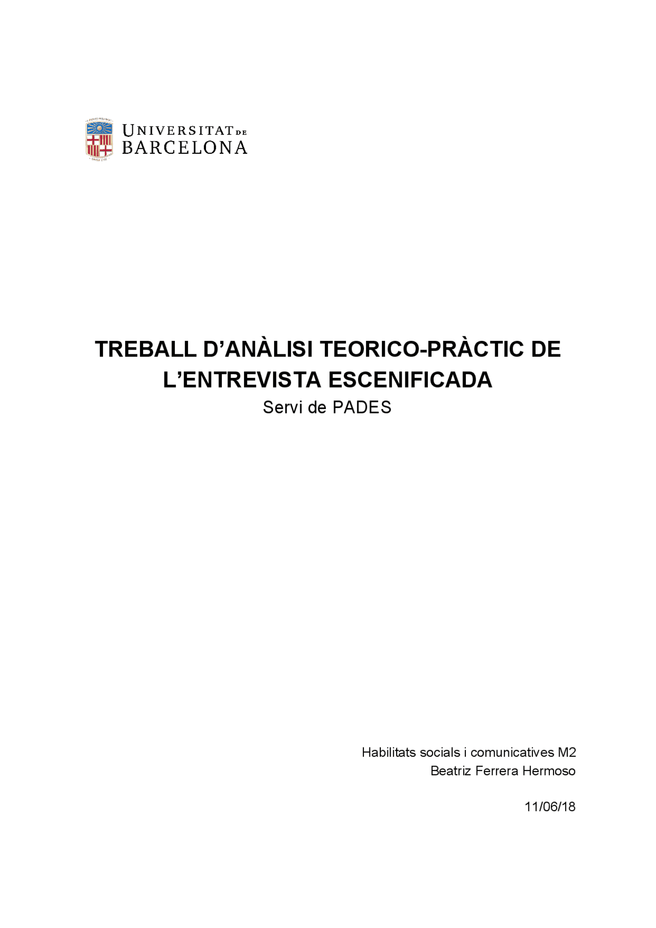 Treball Final Assignatura Habilitats Socials I Comunicatives Apuntes
