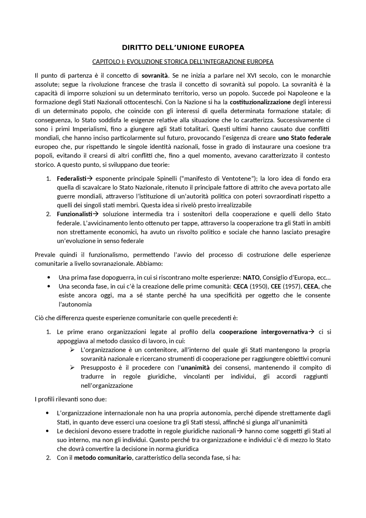 Appunti Lezioni Di Diritto Dellue Docsity
