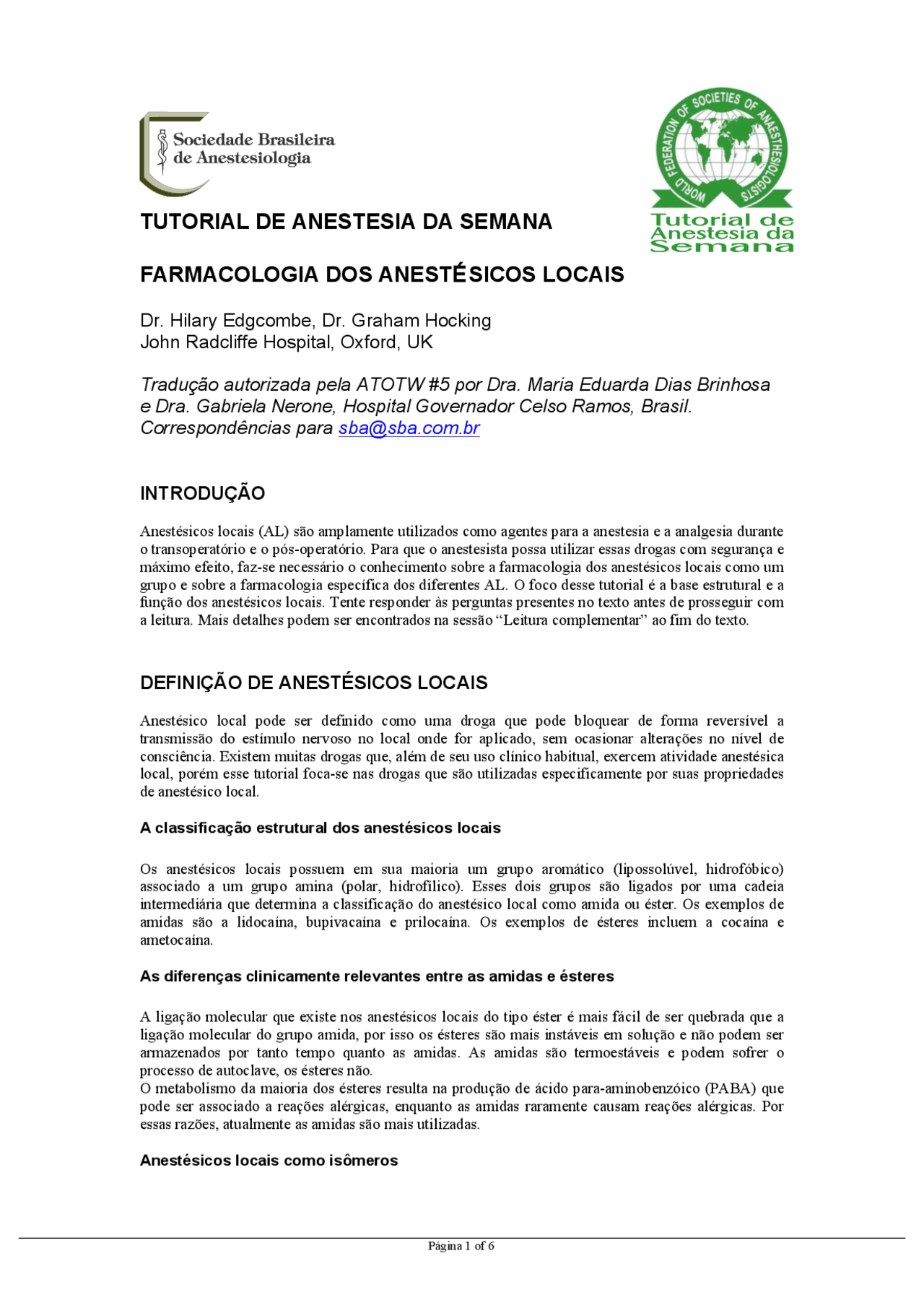 Anestésicos Locais Resumo Docsity