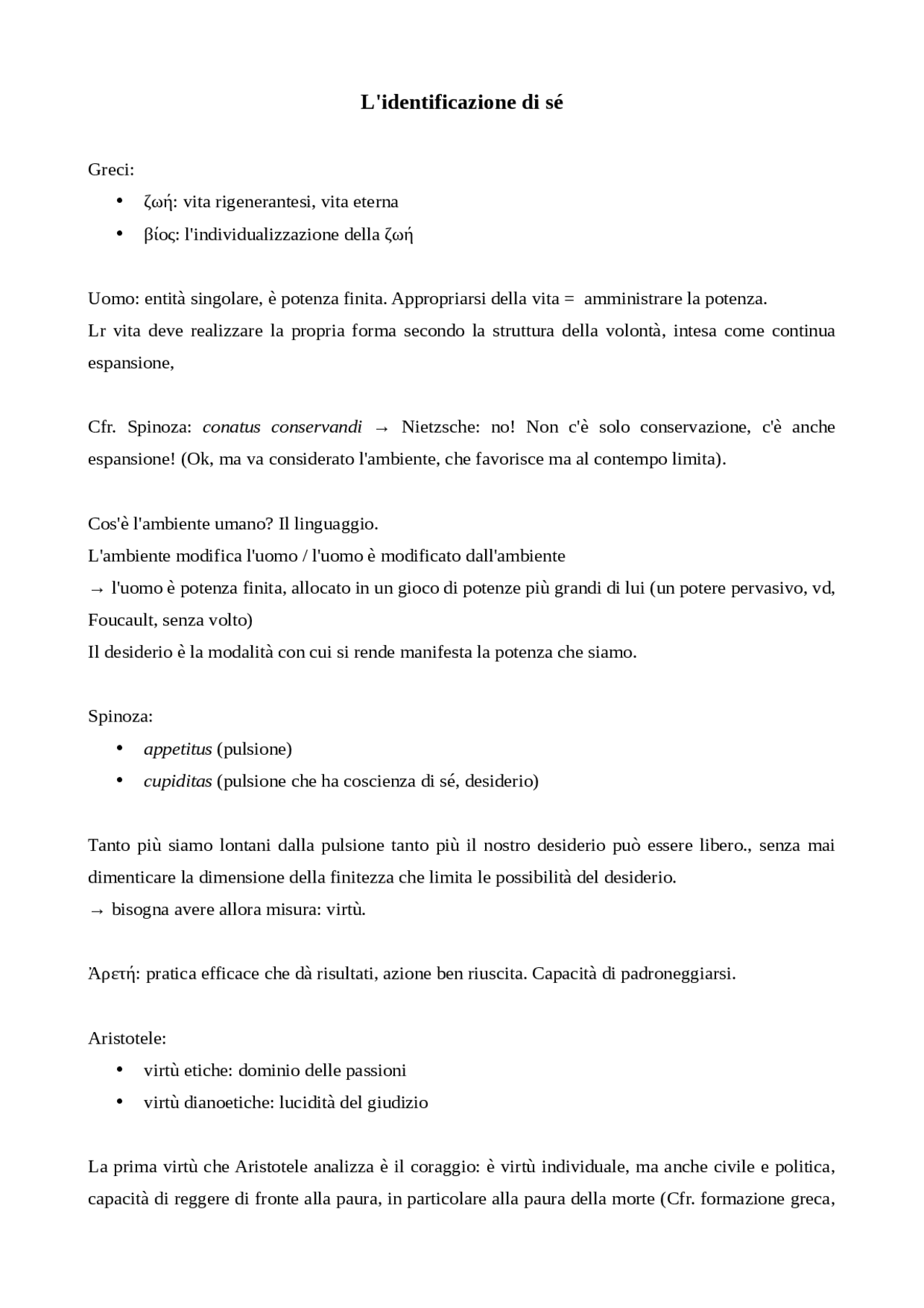 Salvatore Natoli Lidentificazione Di Sé Docsity