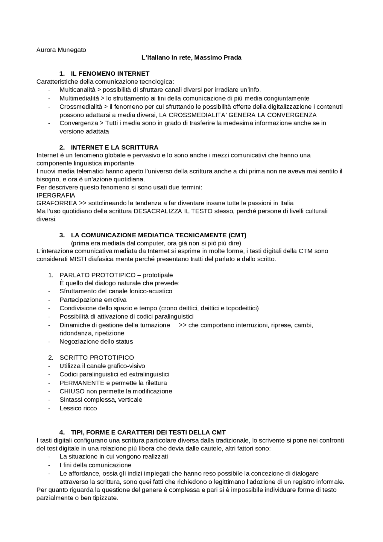 Litaliano In Rete Usi E Generi Della Comunicazione Mediata