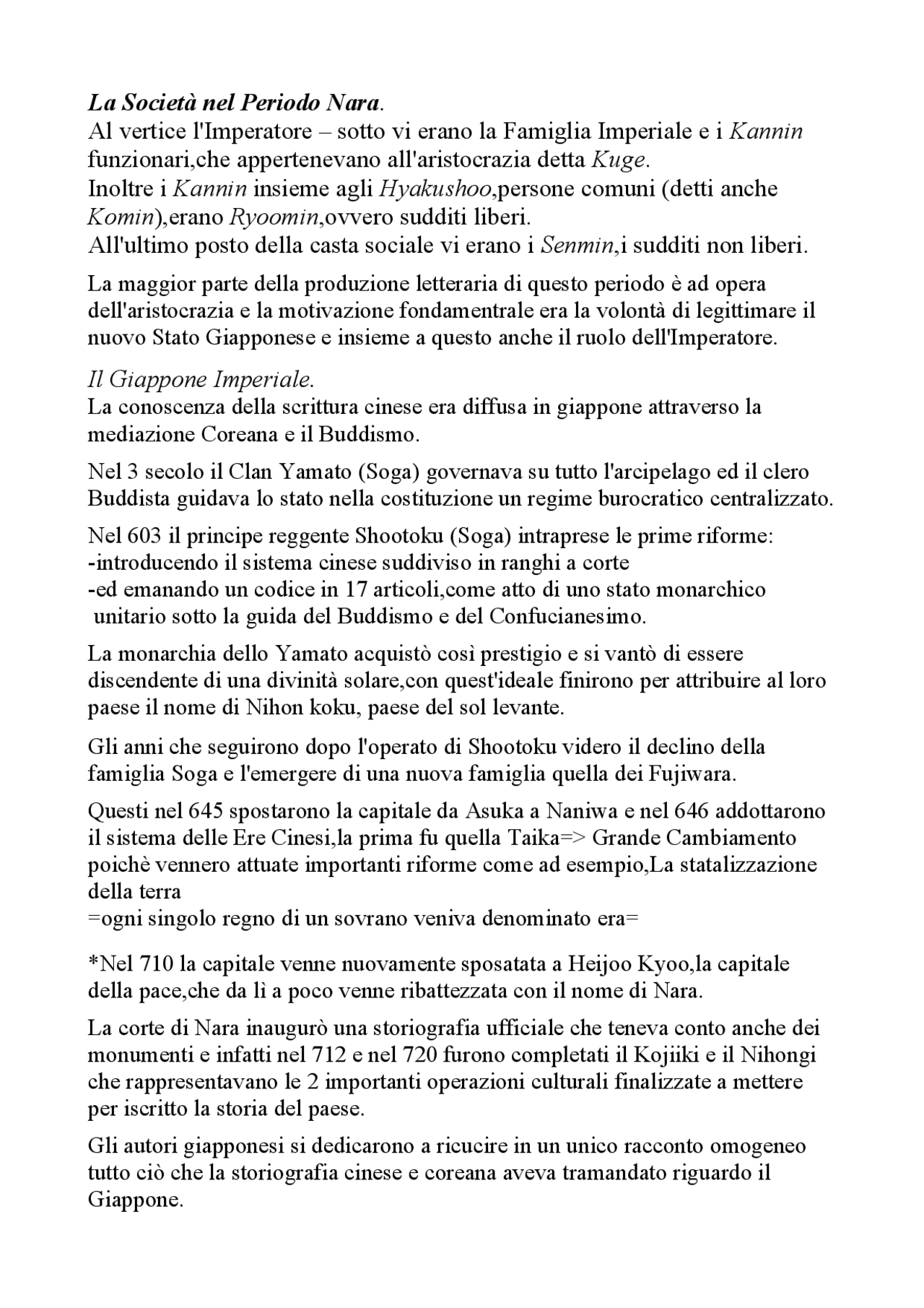 Riassunto Letteratura Giapponese 1 Docsity