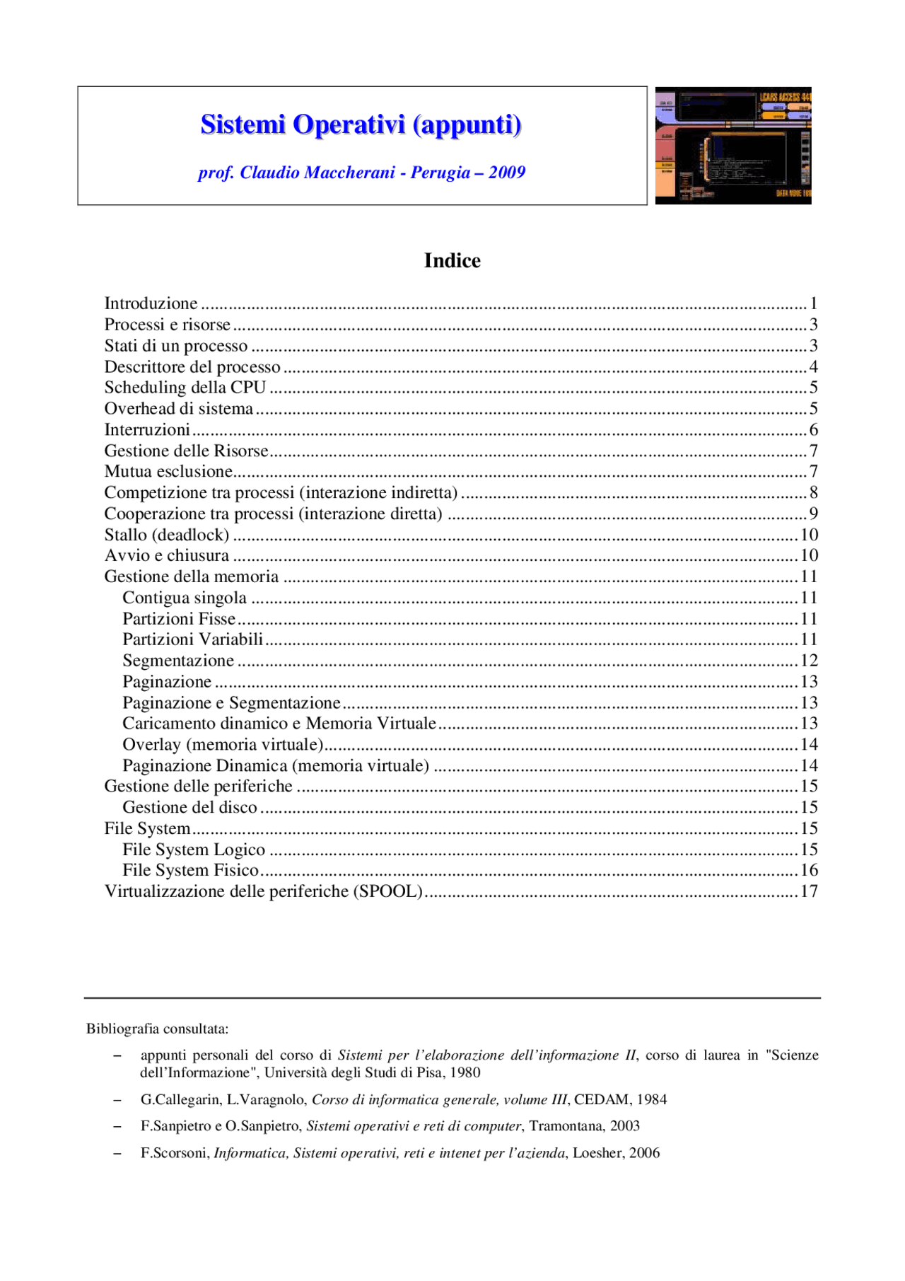 Sistemi Operativi Appunti Docsity