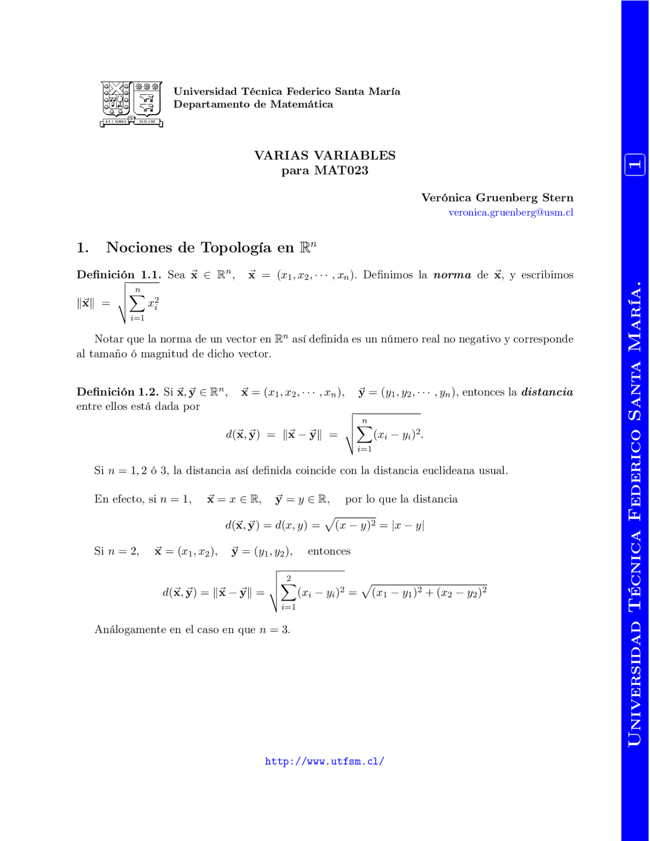 Apuntes Cálculo Varias Variables Docsity