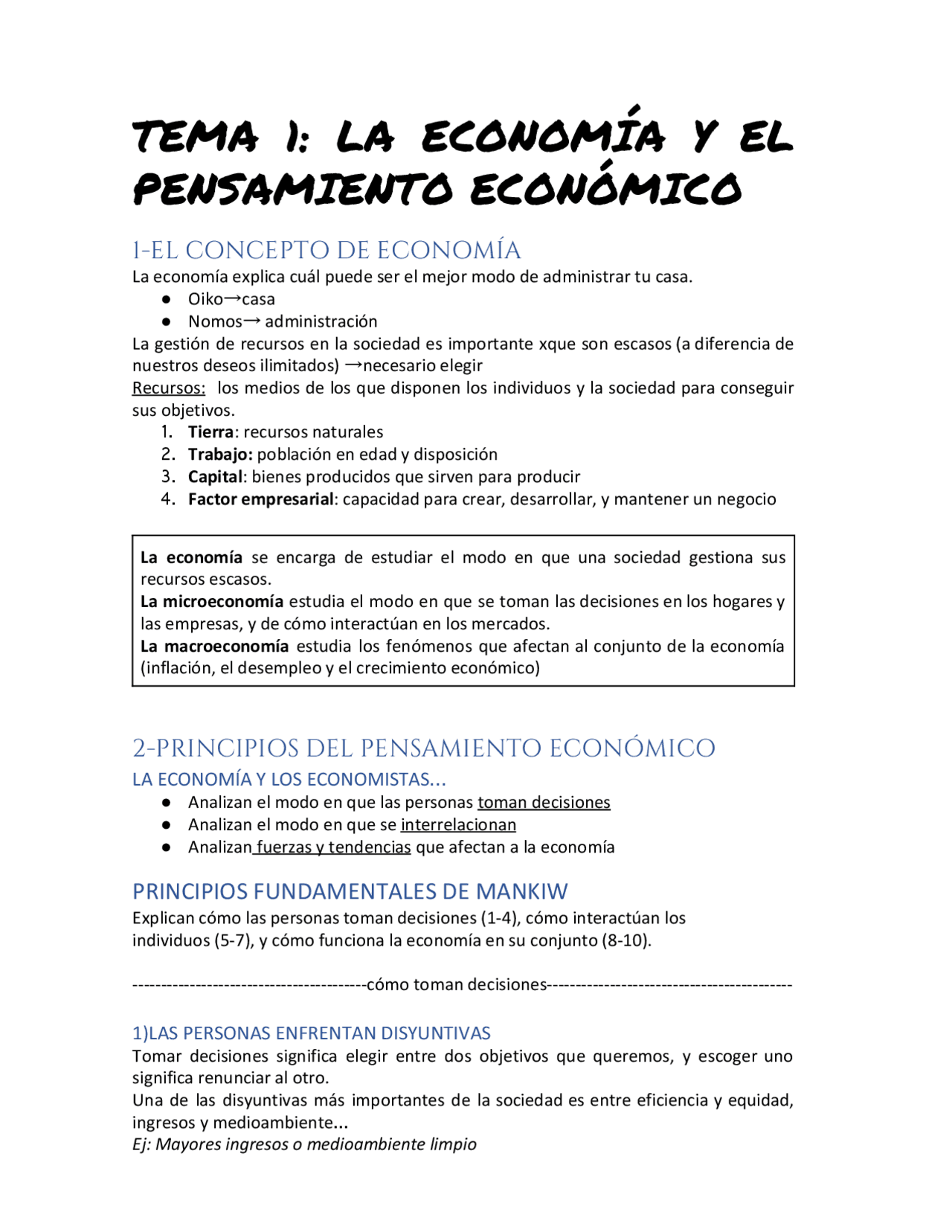 Tema 1 Microeconomía Docsity