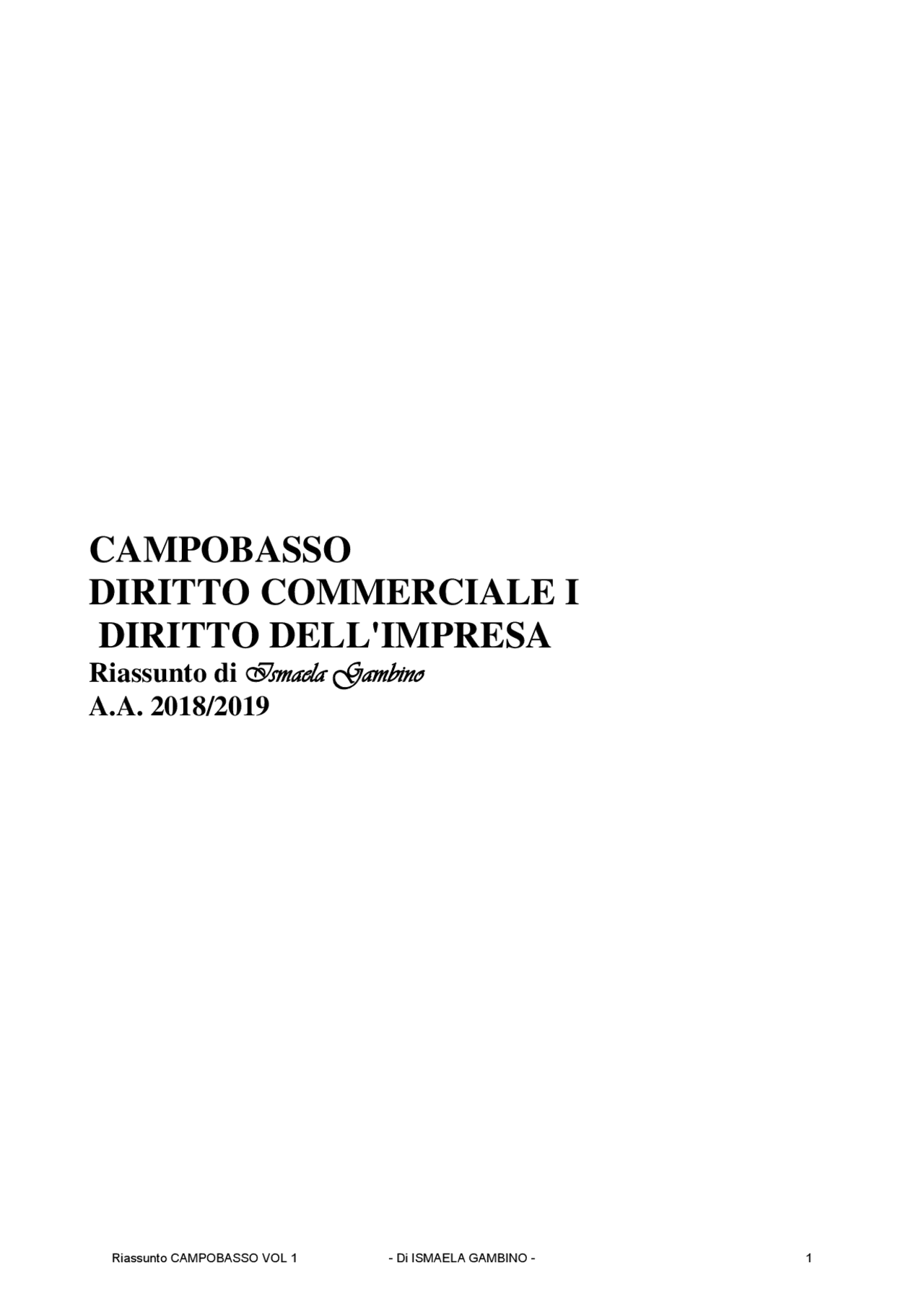 Riassunto Diritto Commerciale Campobasso Vol 1 Docsity