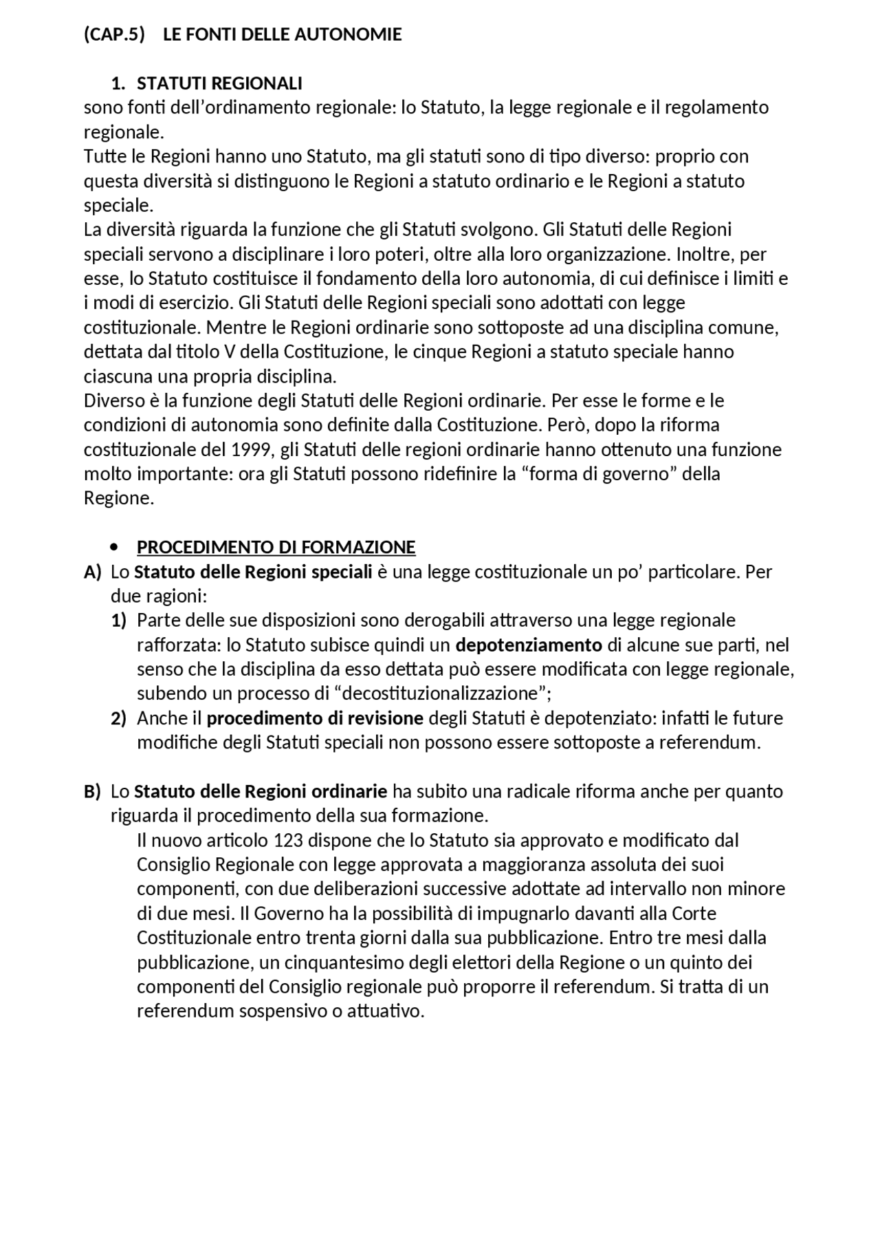 Le Fonti Delle Autonomie Docsity