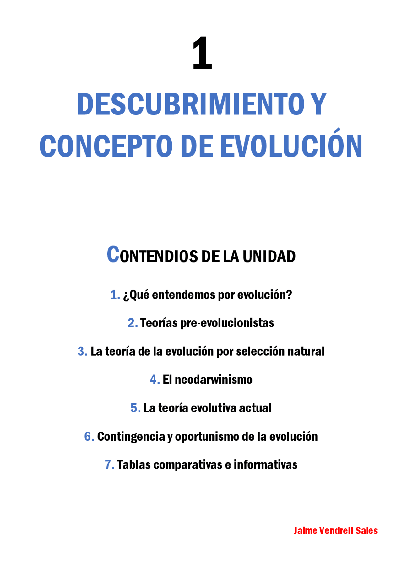 1 Descubrimiento Y Concepto De Evolución Apuntes De Biología