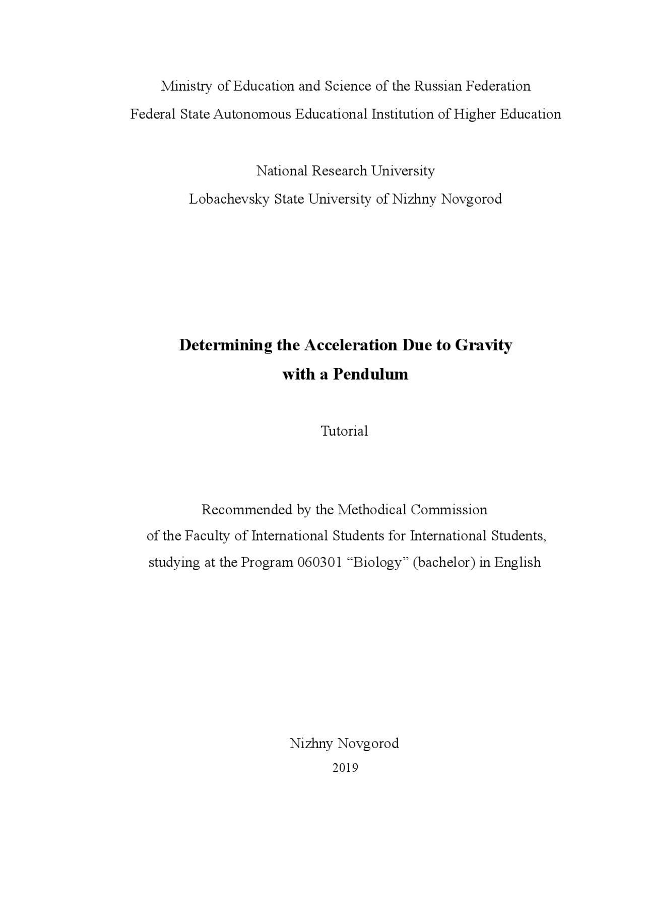 Medical Physics Pendulum Docsity