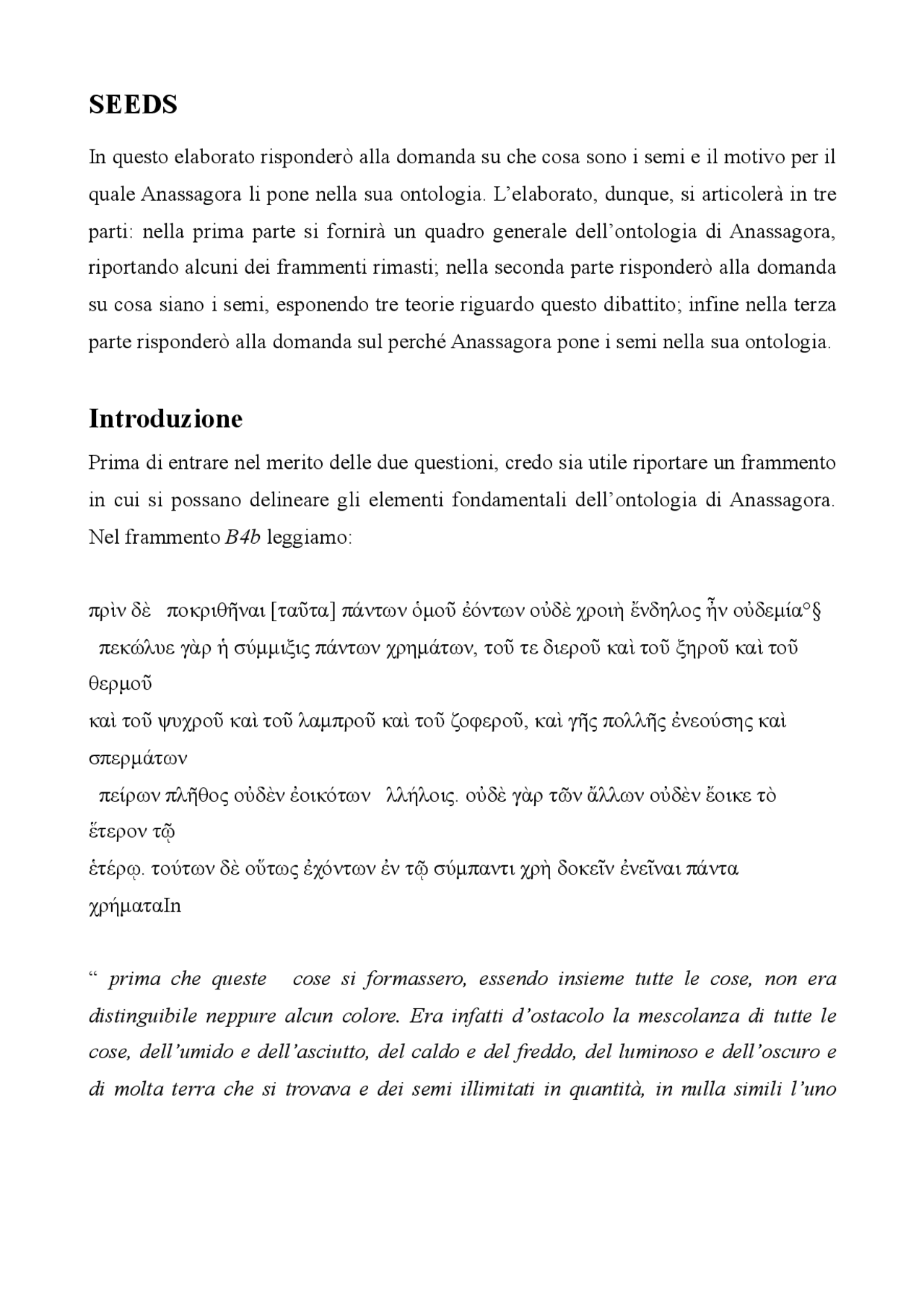 Ontologia Di Anassagora Exams Philosophy Docsity