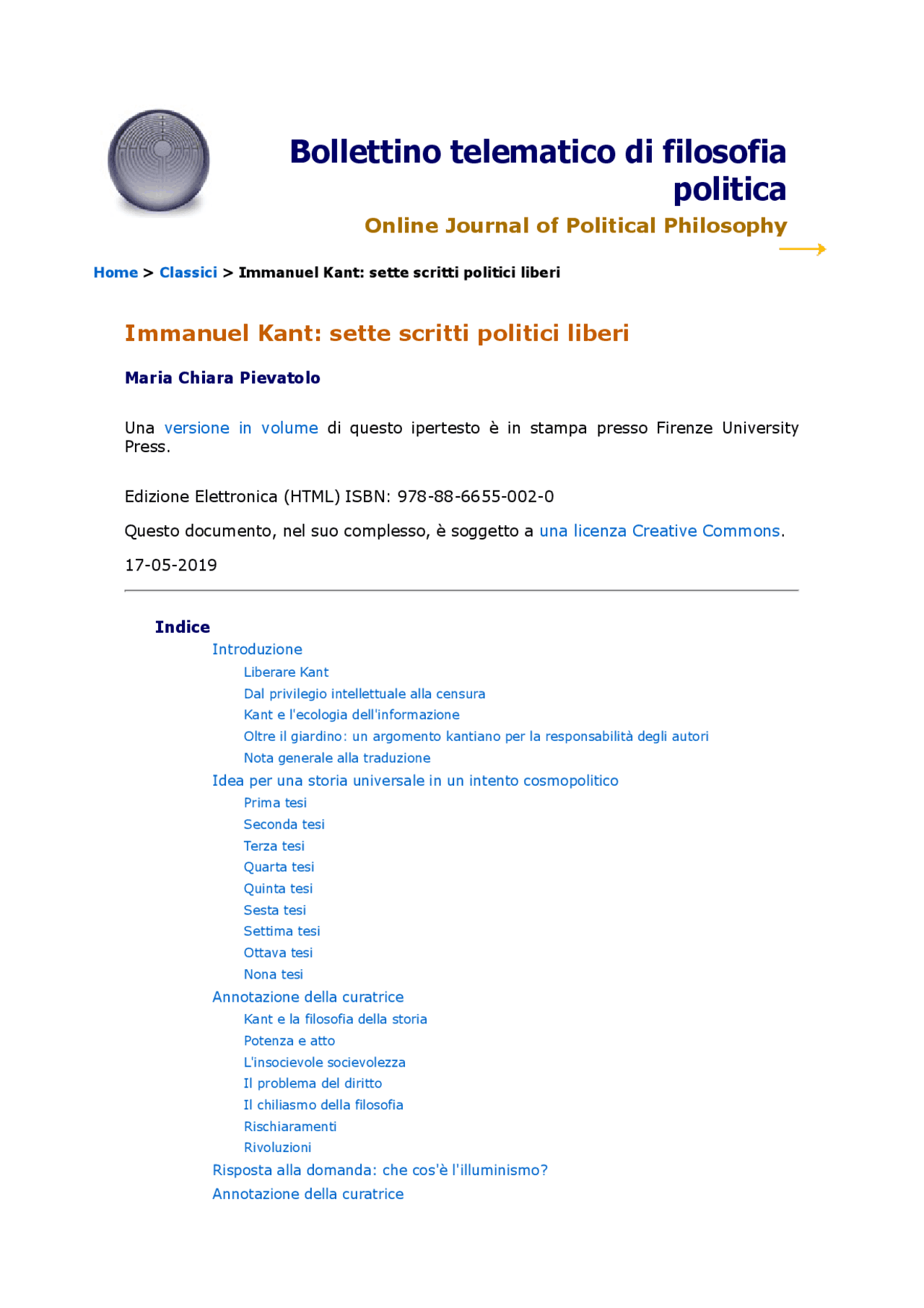 Sette Scritti Politici Liberi Kant Docsity