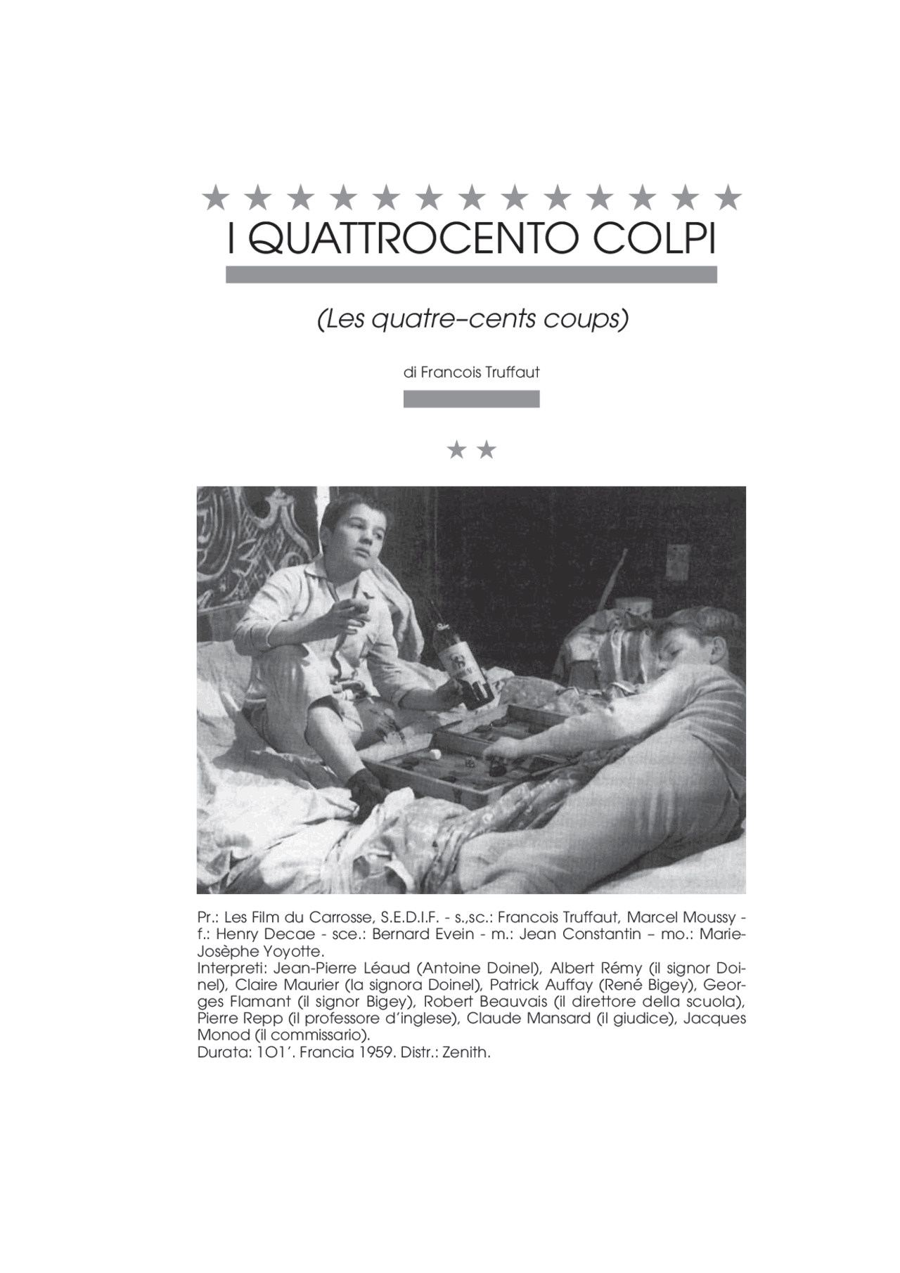 I Quattrocento Colpi Analisi Del Film Di Truffaut Docsity
