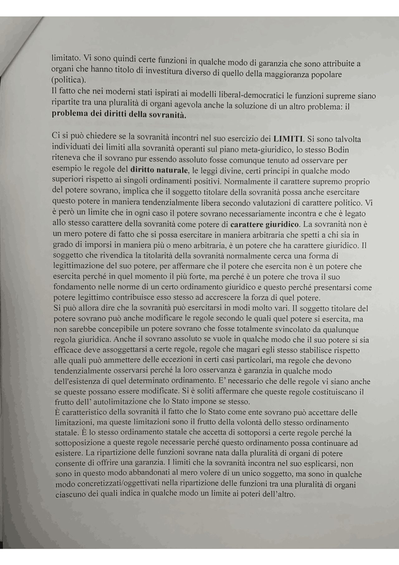 Caratteri: supremazia e Bodin......... - Docsity