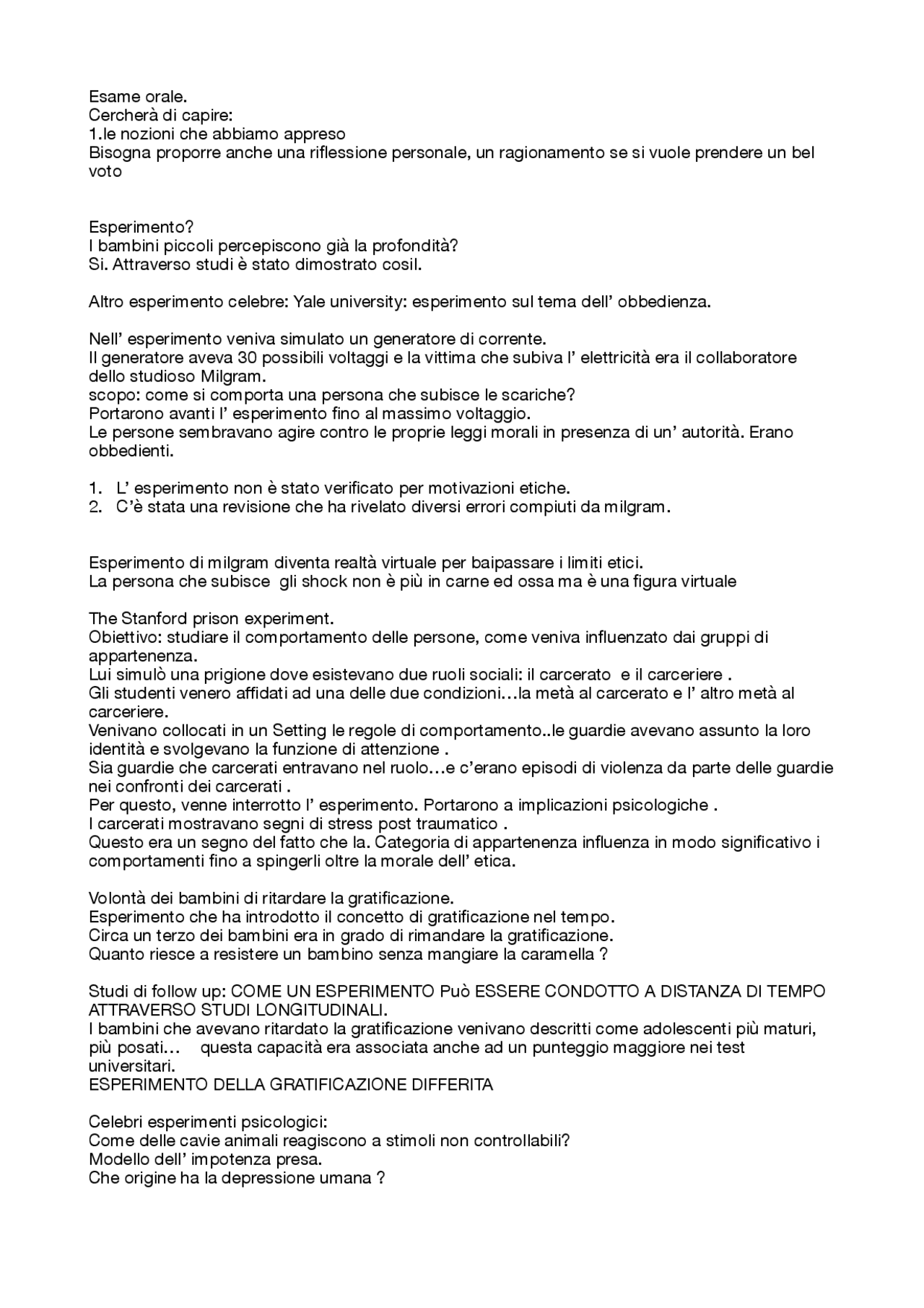 Psicologia Generale Docsity
