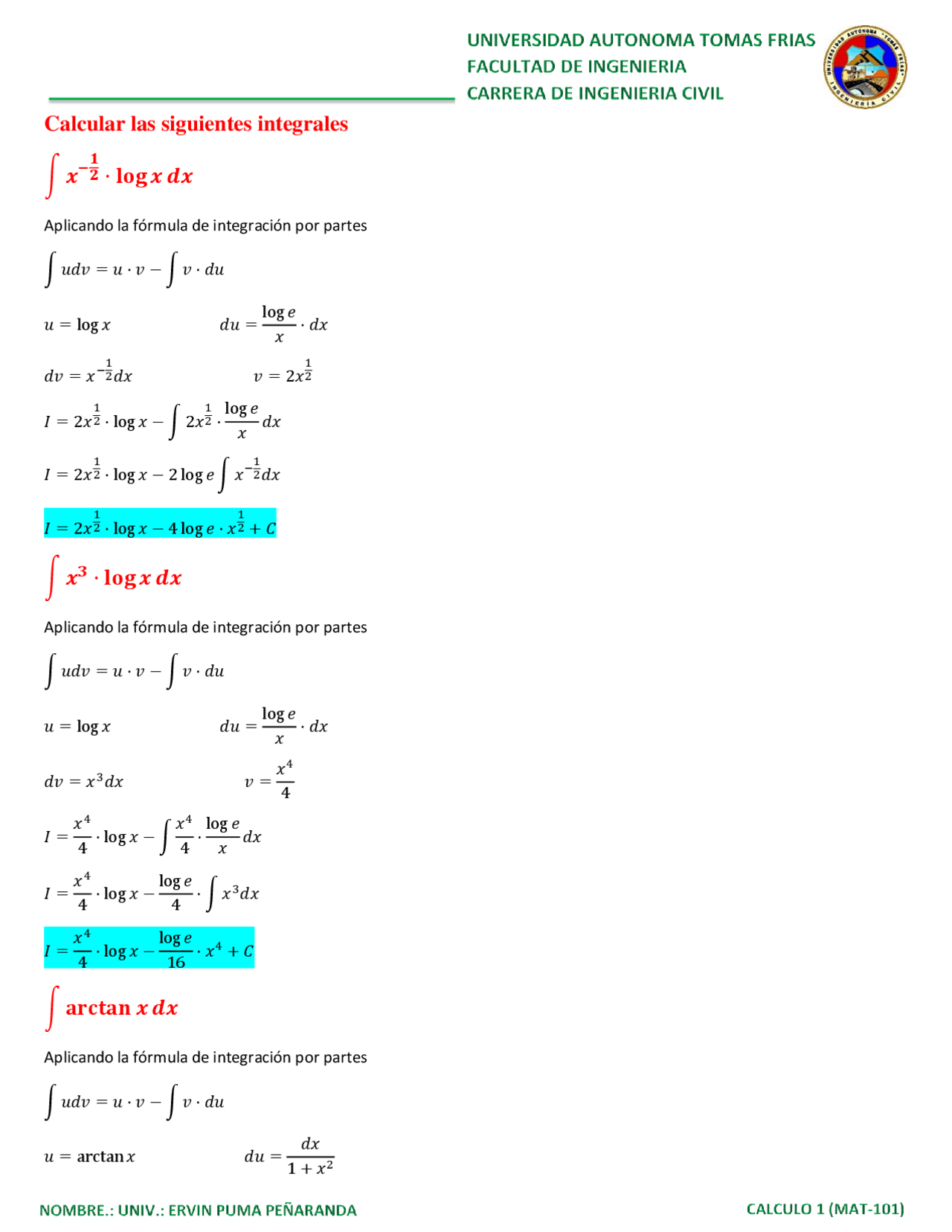 Metodos De Integracion Docsity