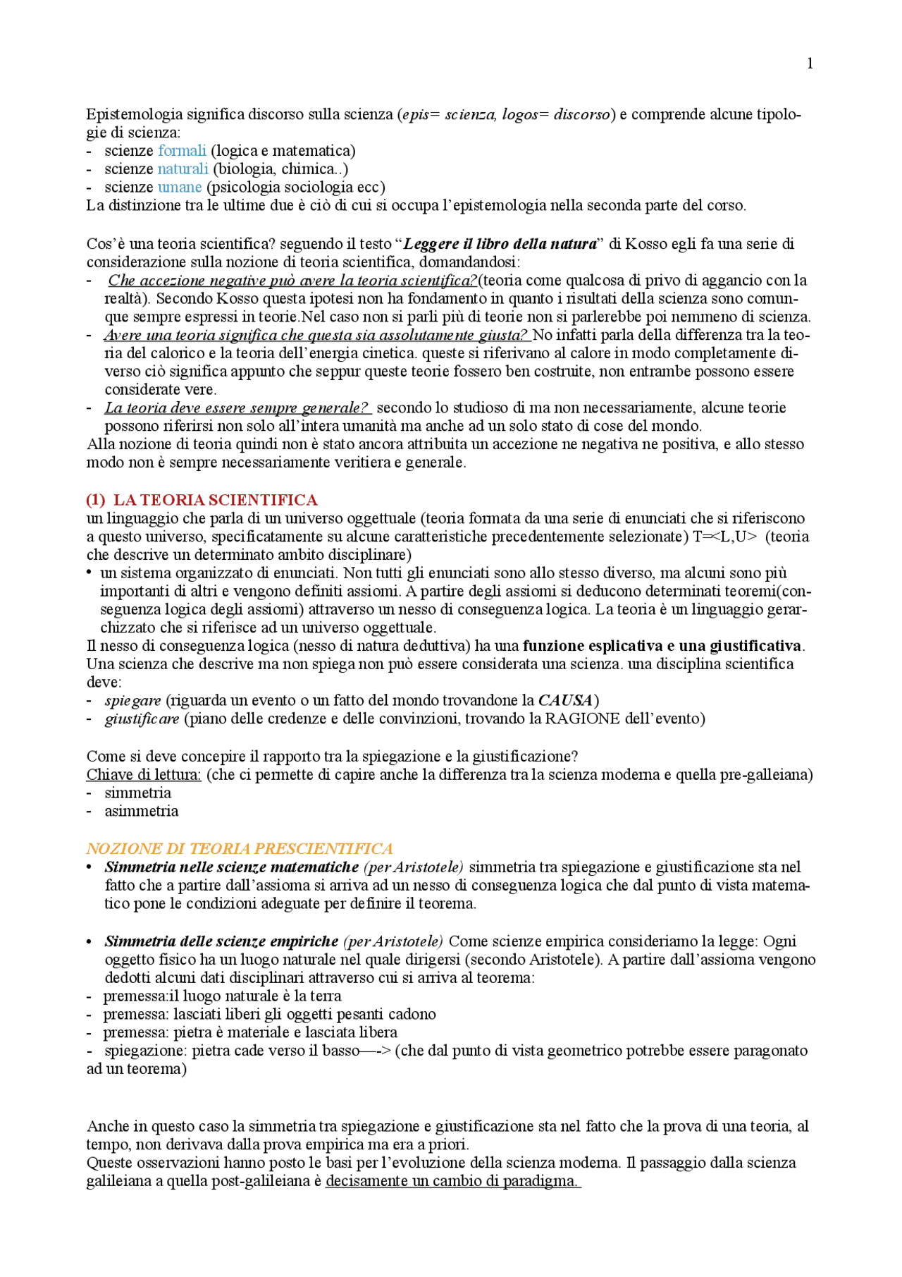Epistemologia Delle Scienze Umane Dispense Di Epistemologia Docsity