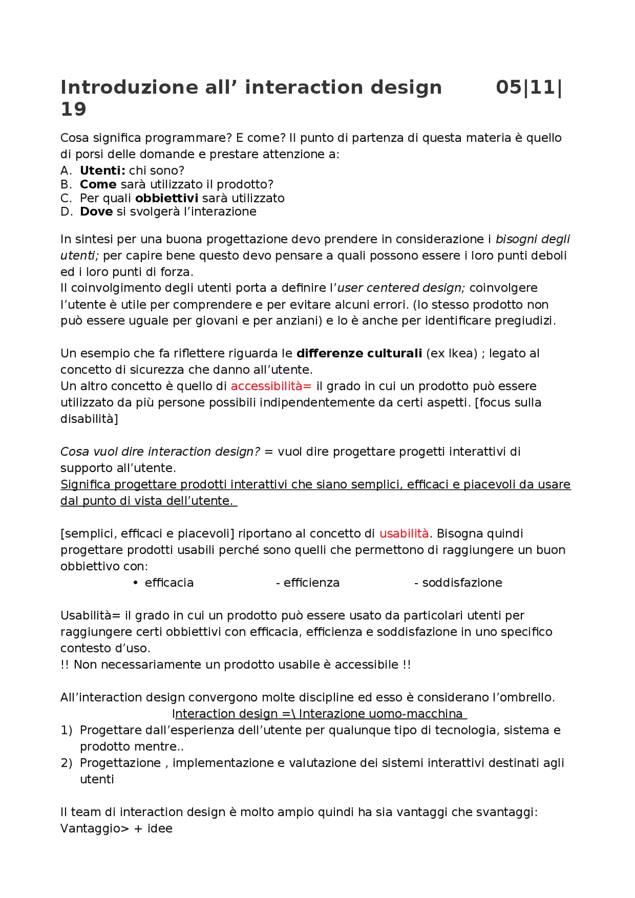 Introduzione Allinteraction Design Docsity