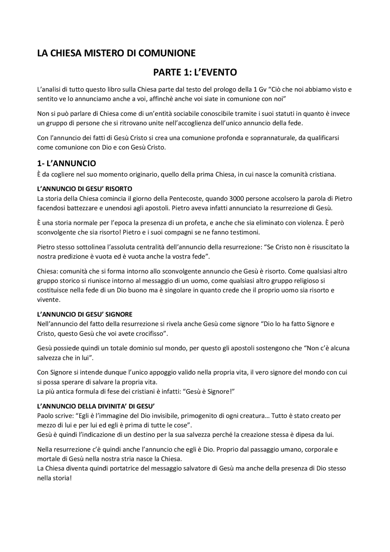 Teologia Riassunto Libro Docsity
