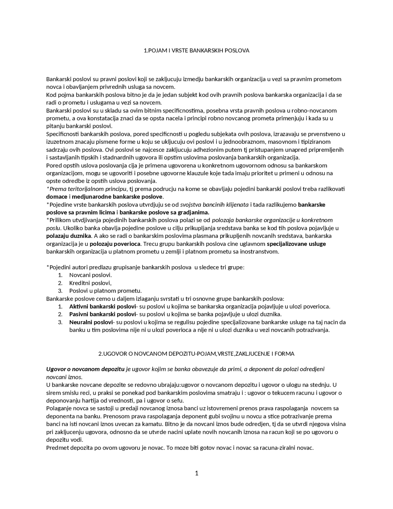 Skripta Za Predmet Bankarstvo Rezime Predlog Bankarstvo I Finansije