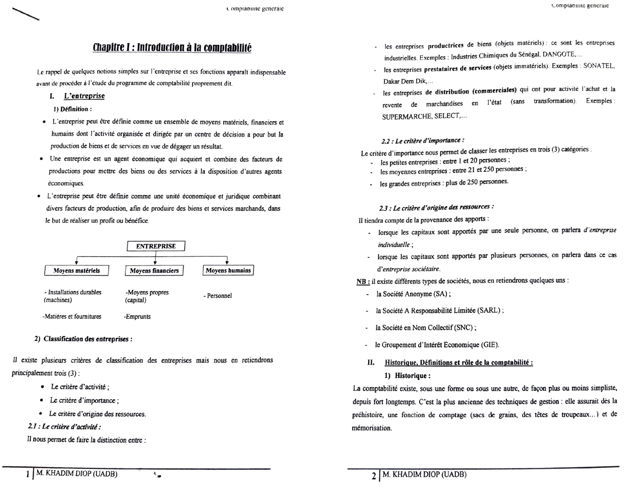 Introduction à La Comptabilité Docsity