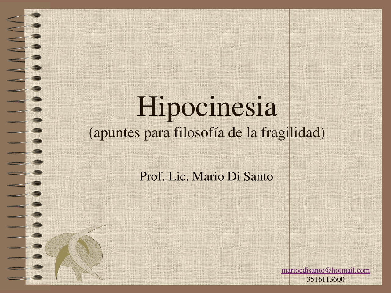 Hipocinesia - Mario Di Santo - Docsity