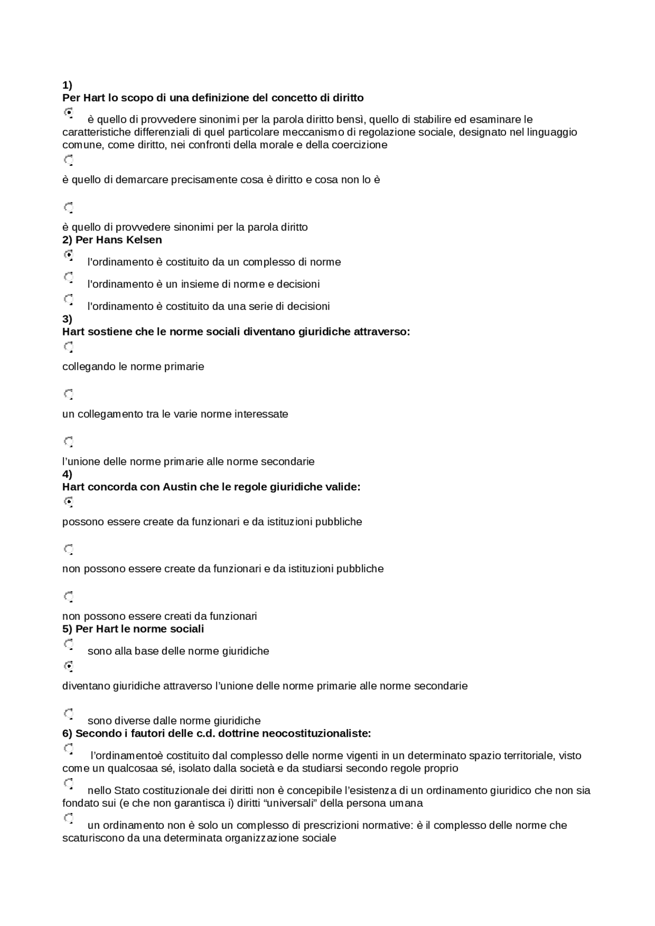 Test Modulo 1 Diritto Pubblico Docsity