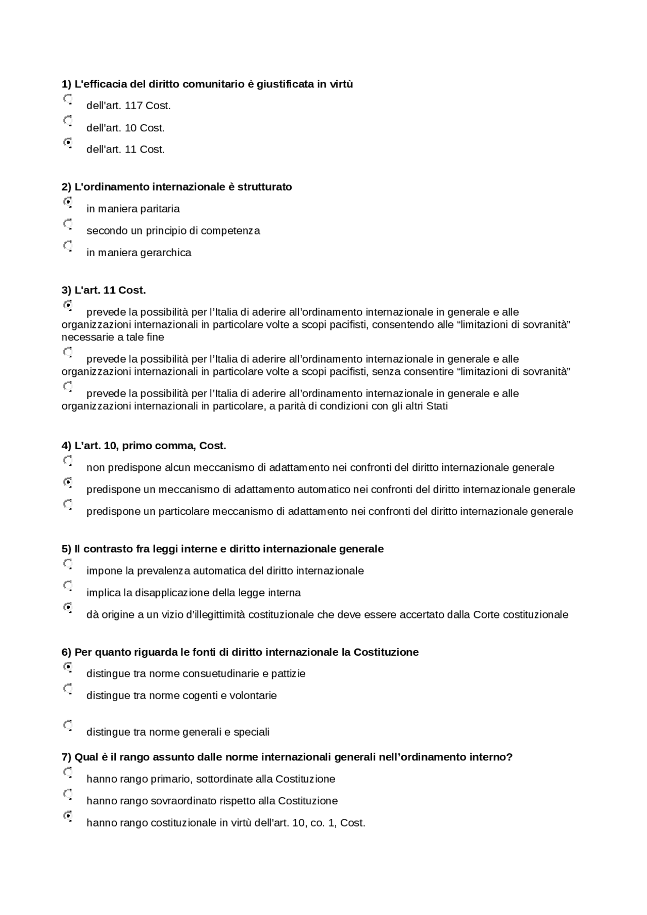 Test Modulo 4 Diritto Pubblico Docsity