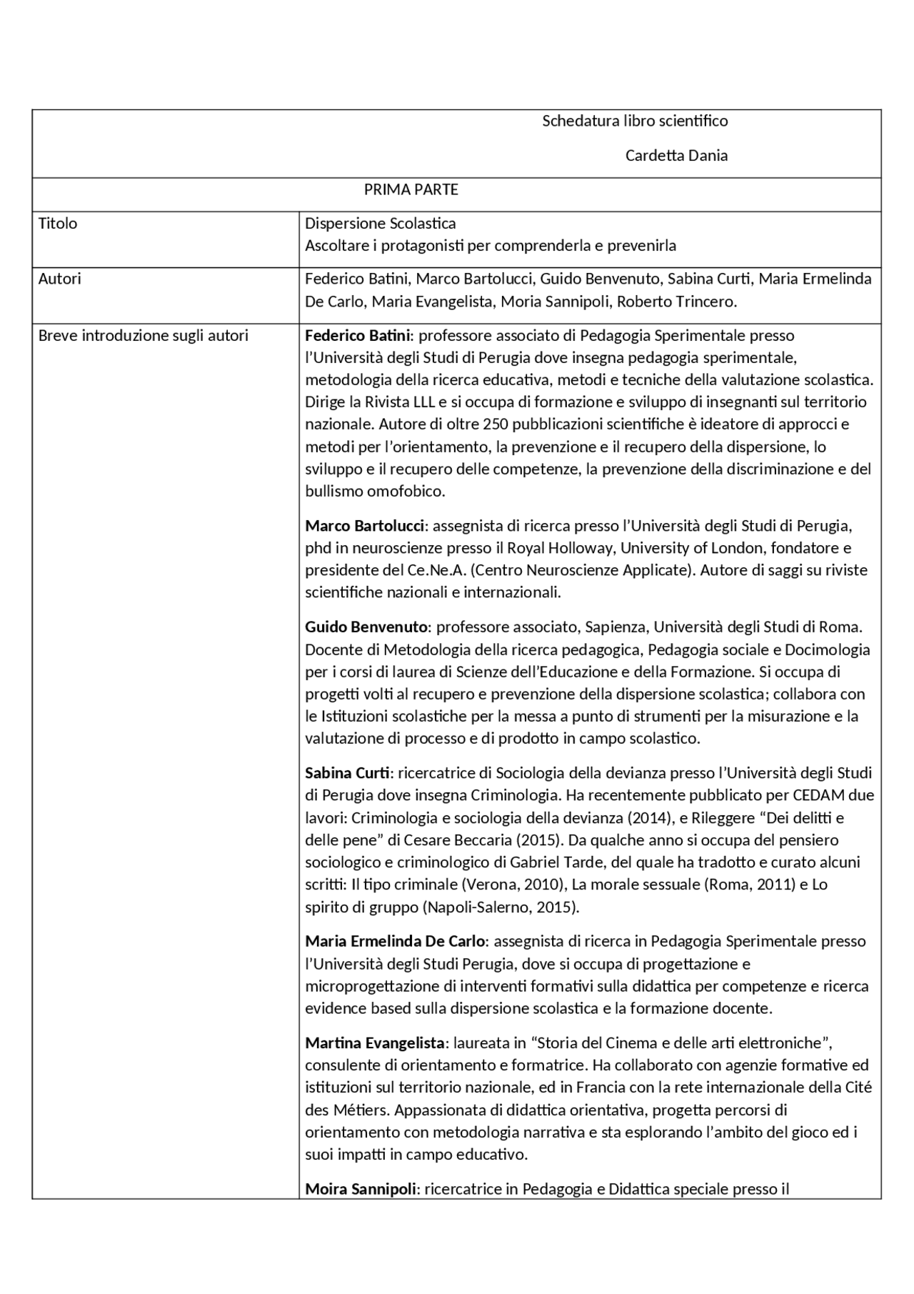 La Dispersione Scolastica Batini Docsity