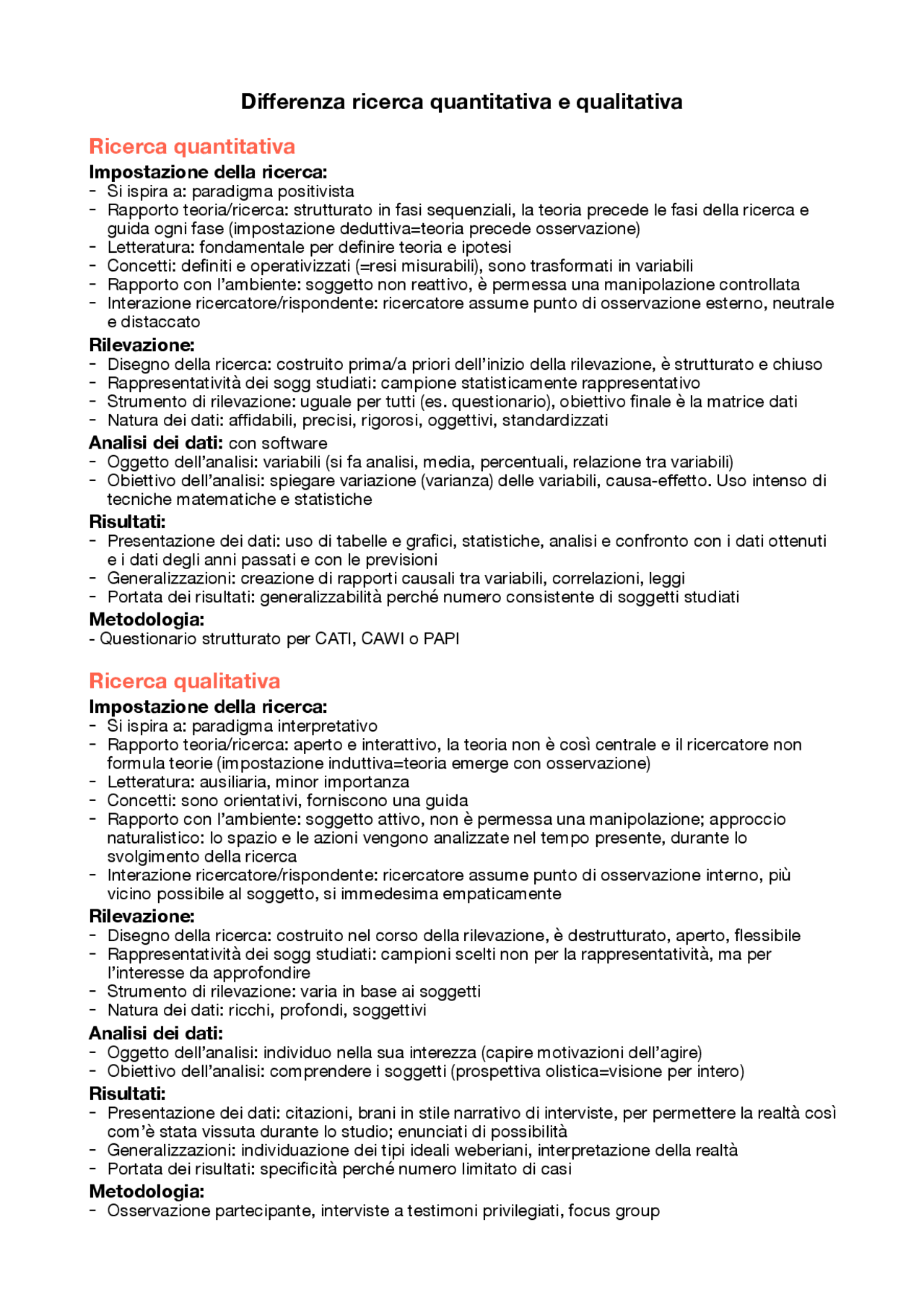 Ricerca Qualitativa E Quantitativa Docsity