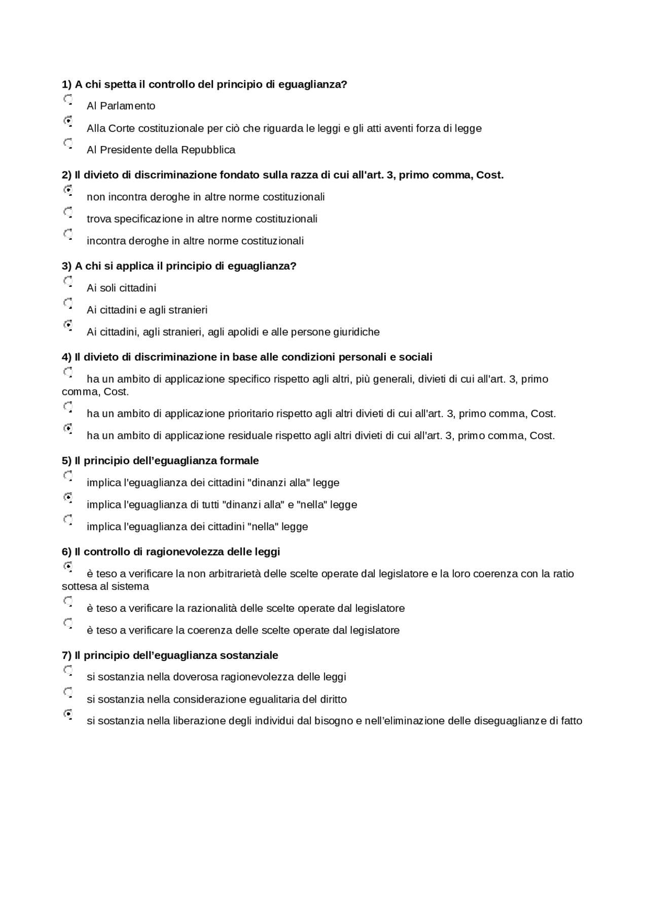 Test Modulo 3 Diritto Pubblico Docsity
