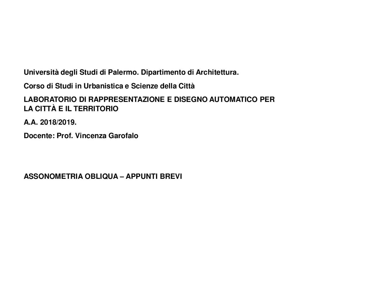 Appunti Sullassonometria Docsity