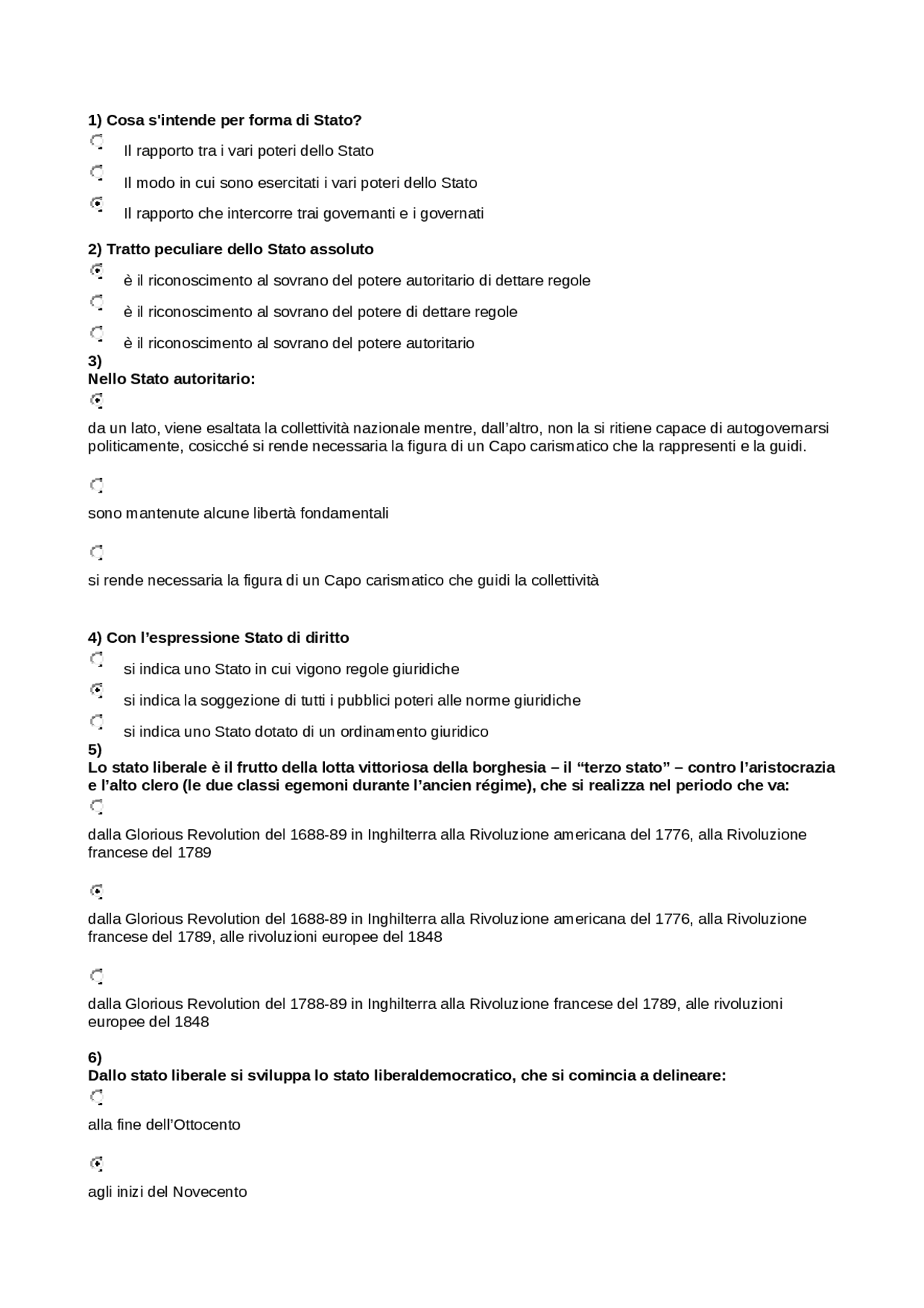 Test Modulo 2 Diritto Pubblico Docsity