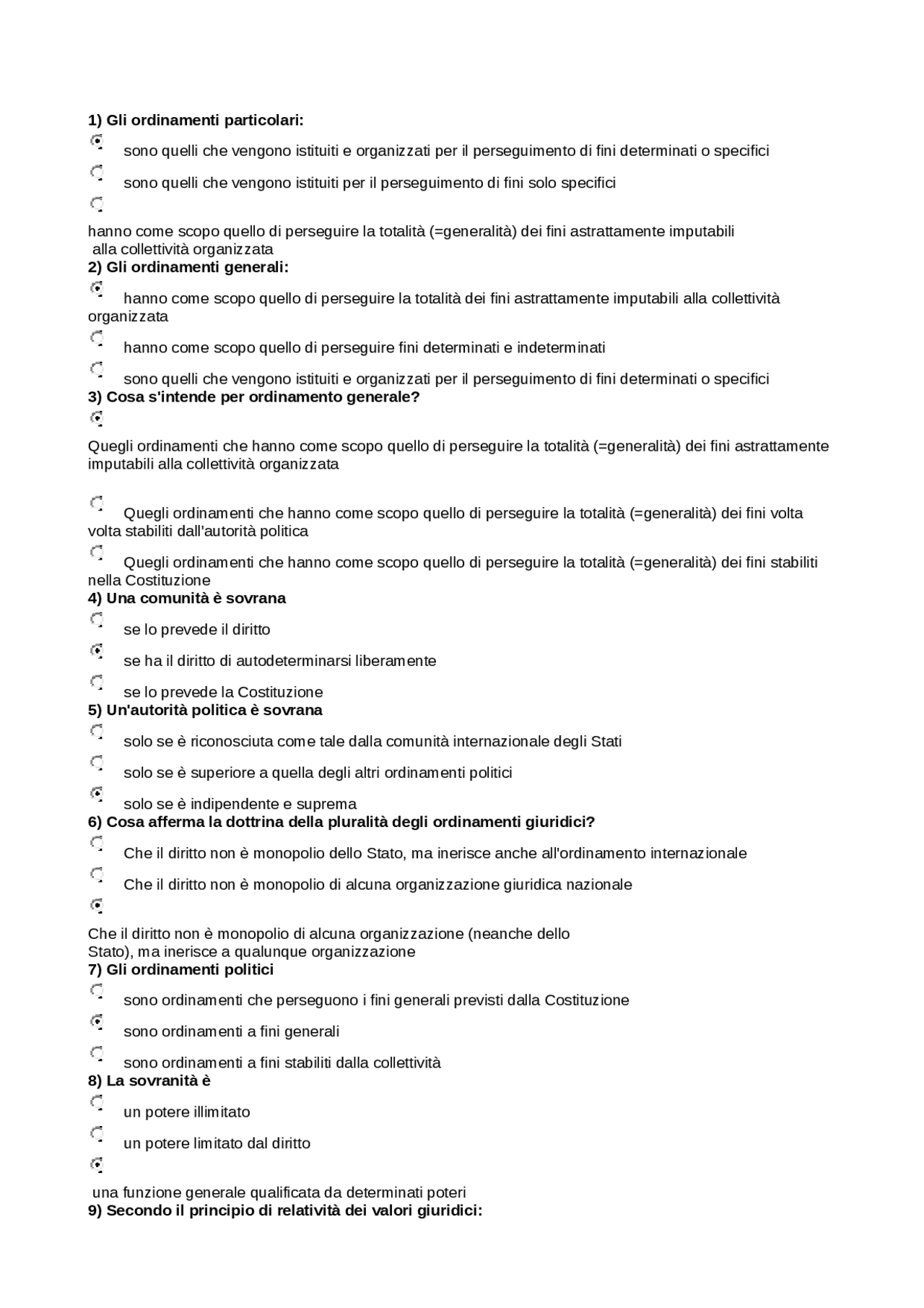 Test Modulo 1 Diritto Pubblico Docsity