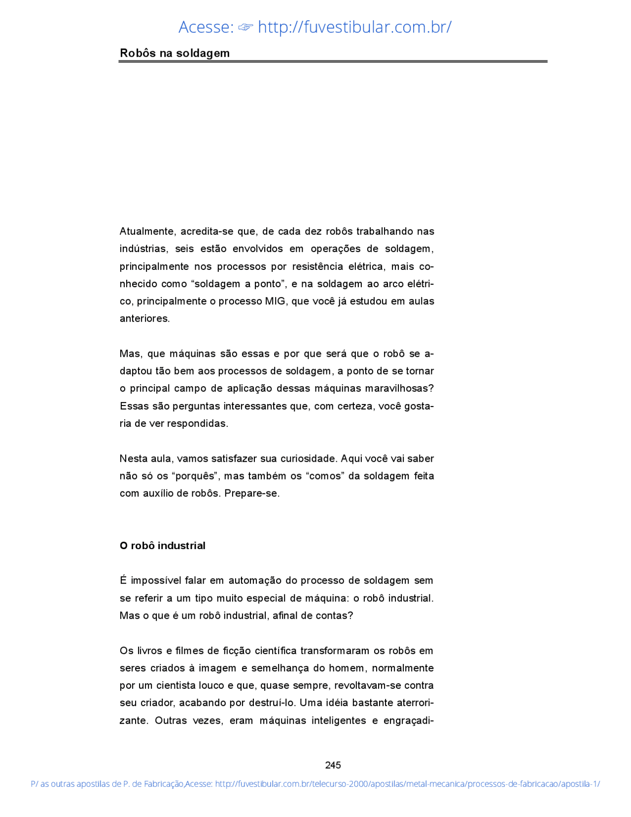 Robôs Utilizados Na Soldagem Docsity