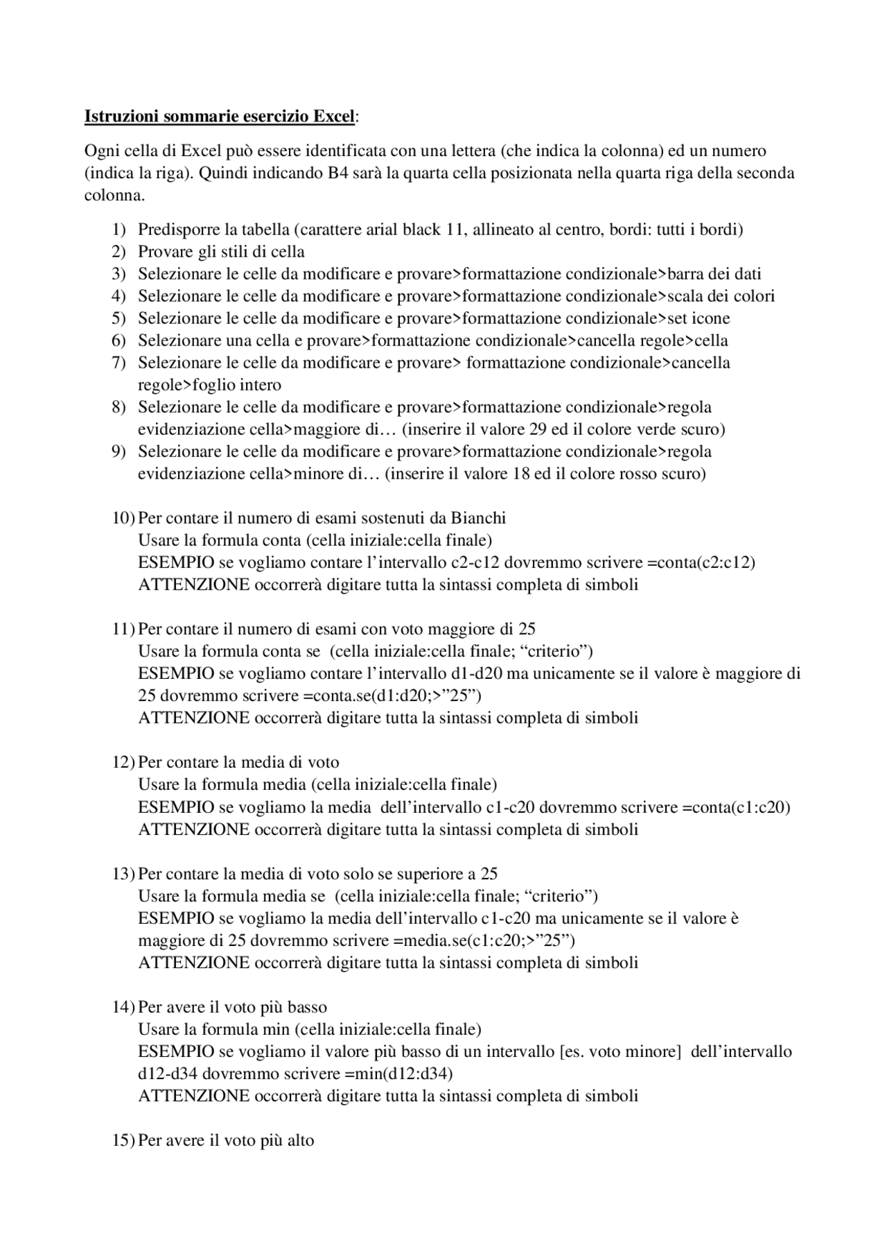 dispense excel 2019 | Dispense di Elementi di Informatica | Docsity