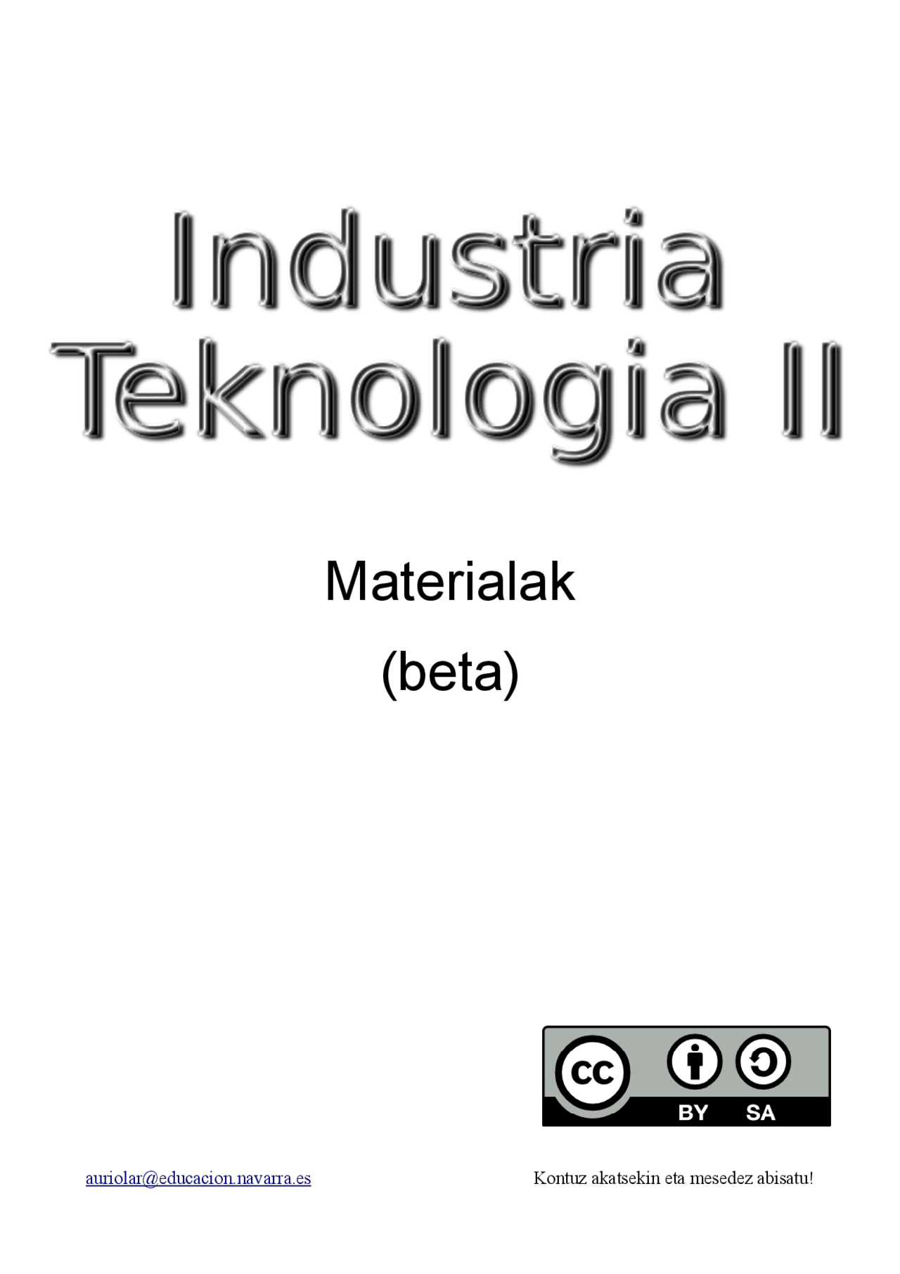 Materialak. Apunteak. Industria Teknologia. - Docsity