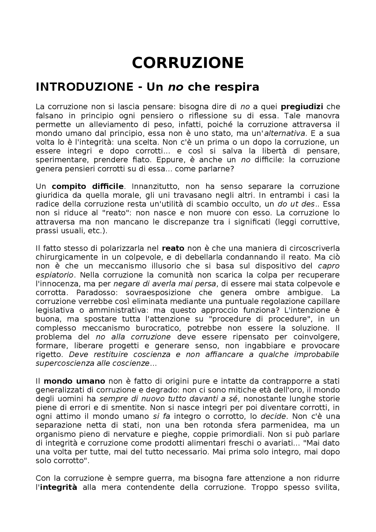 Corruzione Di Franco Riva Riassunto Del Libro Docsity
