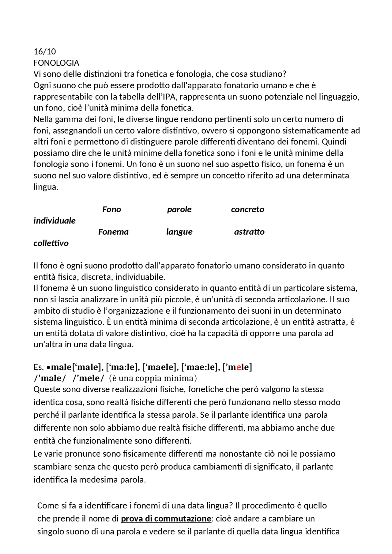 Appunti Di Fonologia Docsity