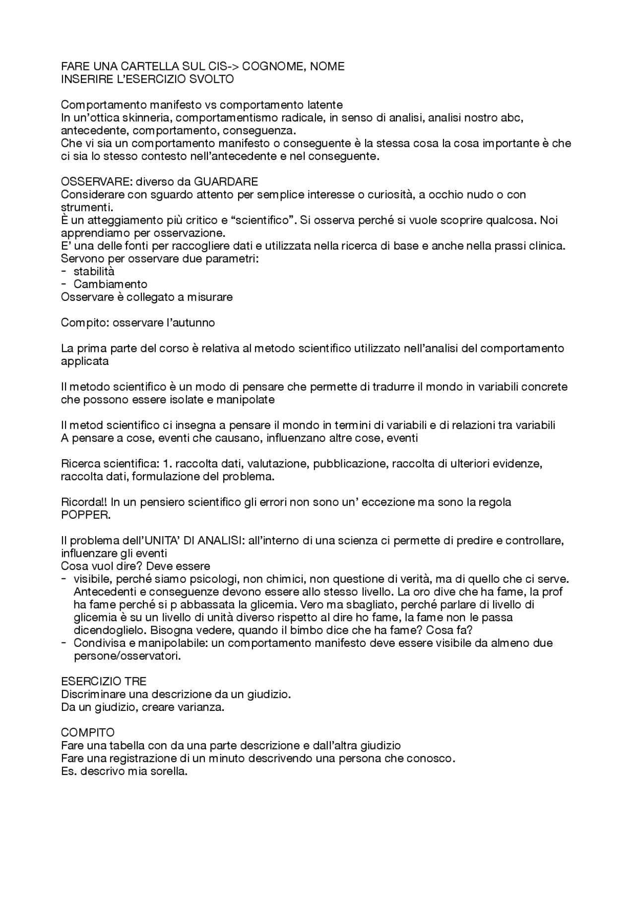 Metodi Qualitativi Osservazione Docsity