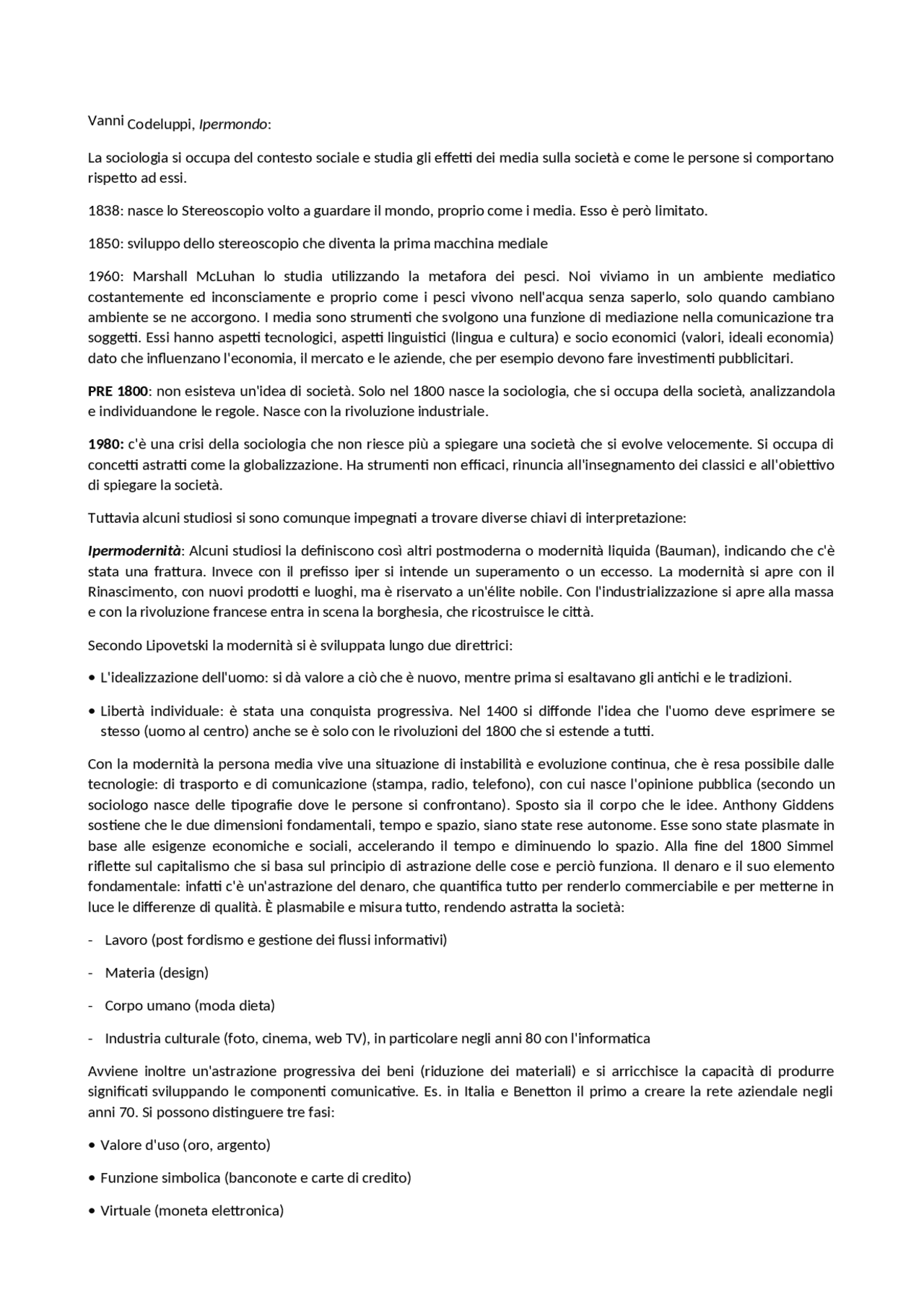 Ipermondo Di Vanni Codeluppi Docsity