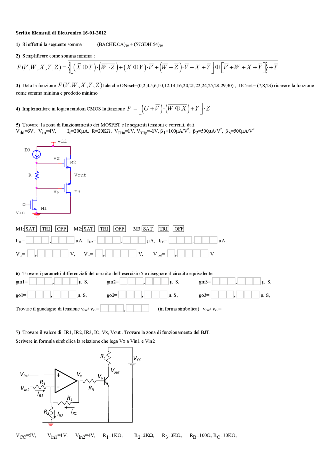 Prova di esame elettrotecnica - Docsity