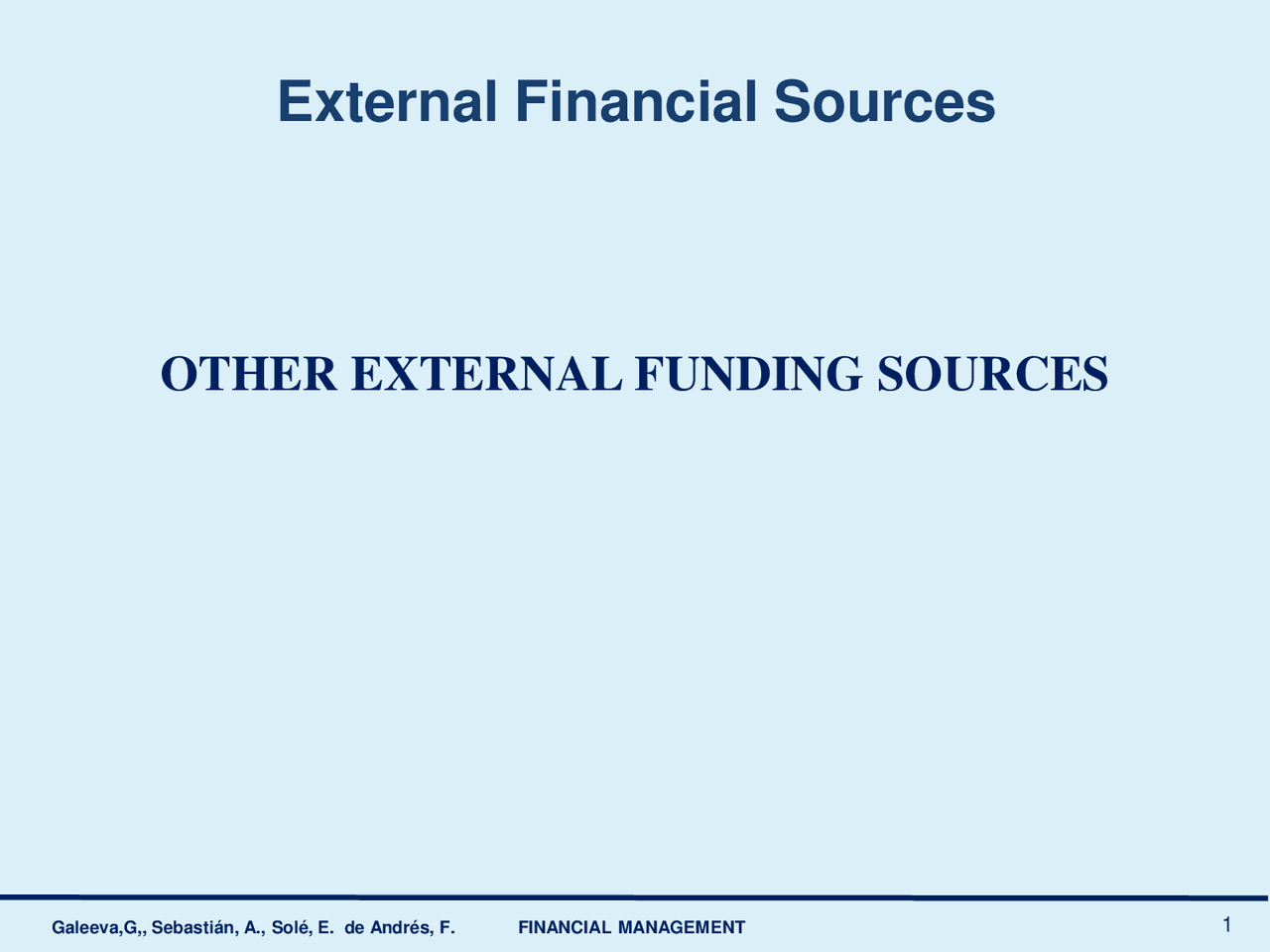 External funding sources - Docsity