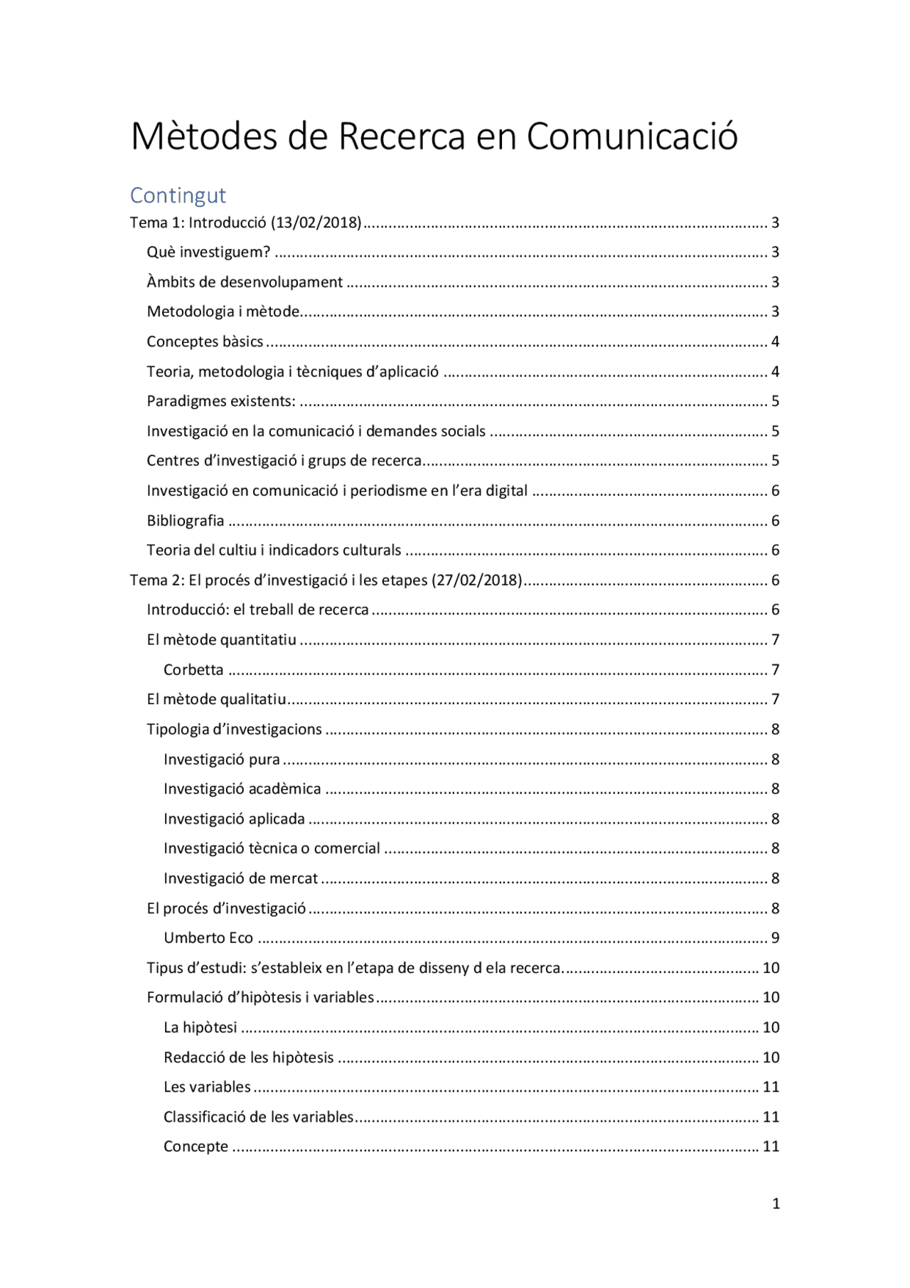 Apunts Mètodes De Recerca En Comunicació Docsity