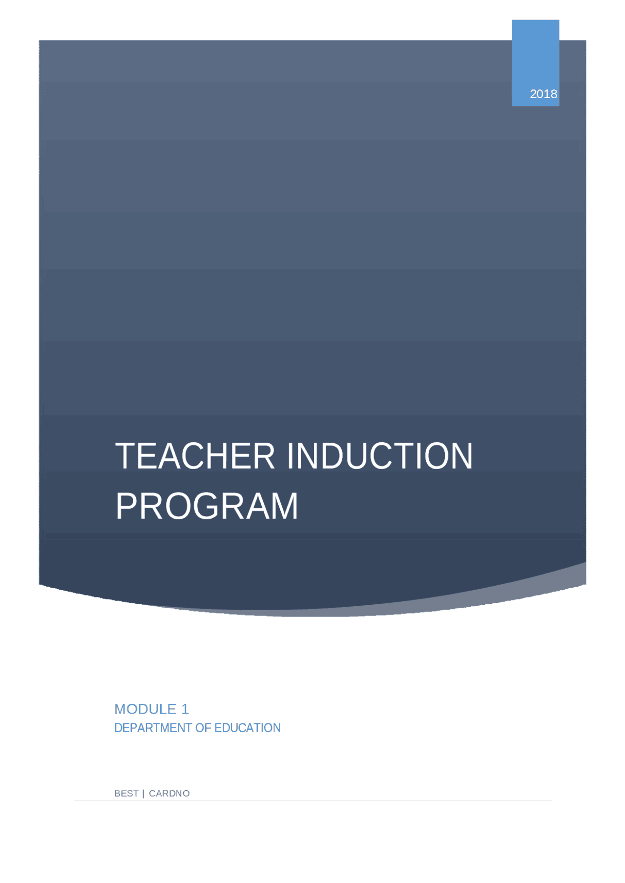 Teachers induction program - Docsity