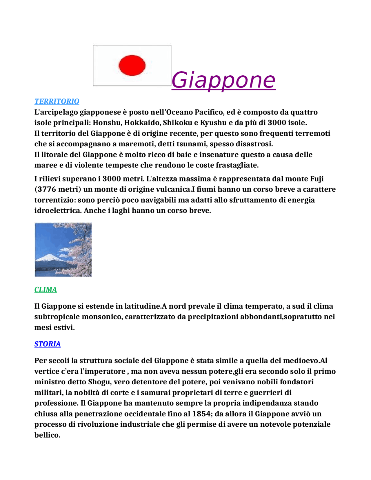 Appunti Sul Giappone Docsity