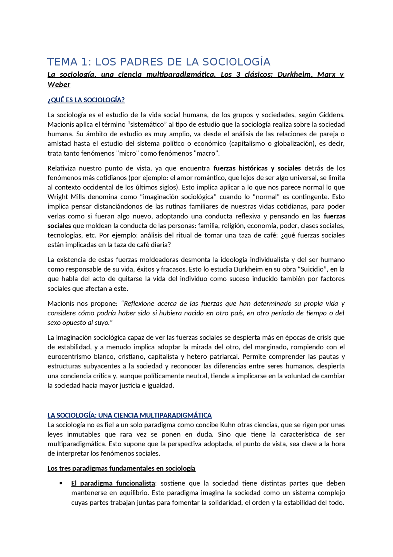 Apuntes Sociologia Primero Docsity